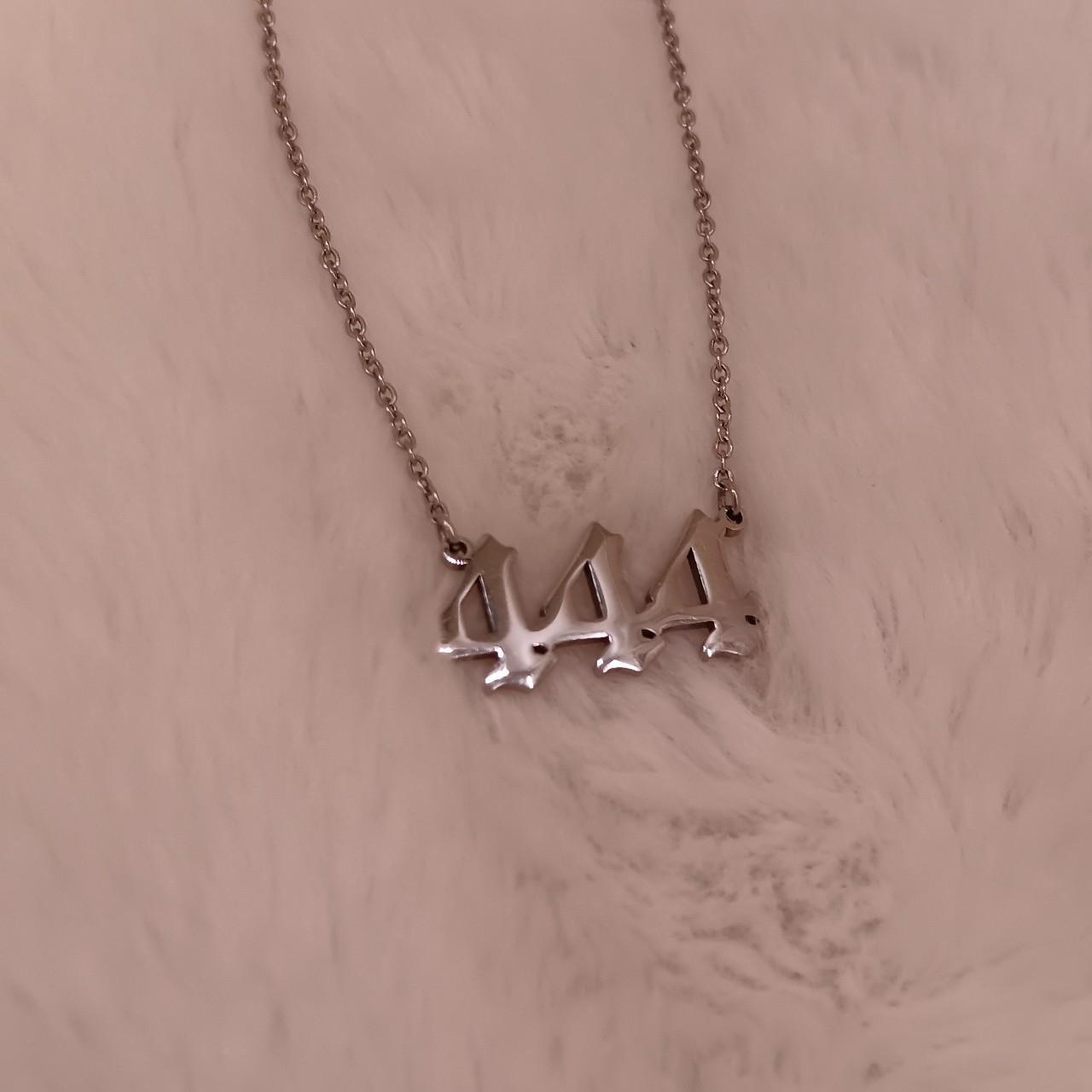 Angel number 444 silver necklace. ♡♡♡ ♡So simple... - Depop