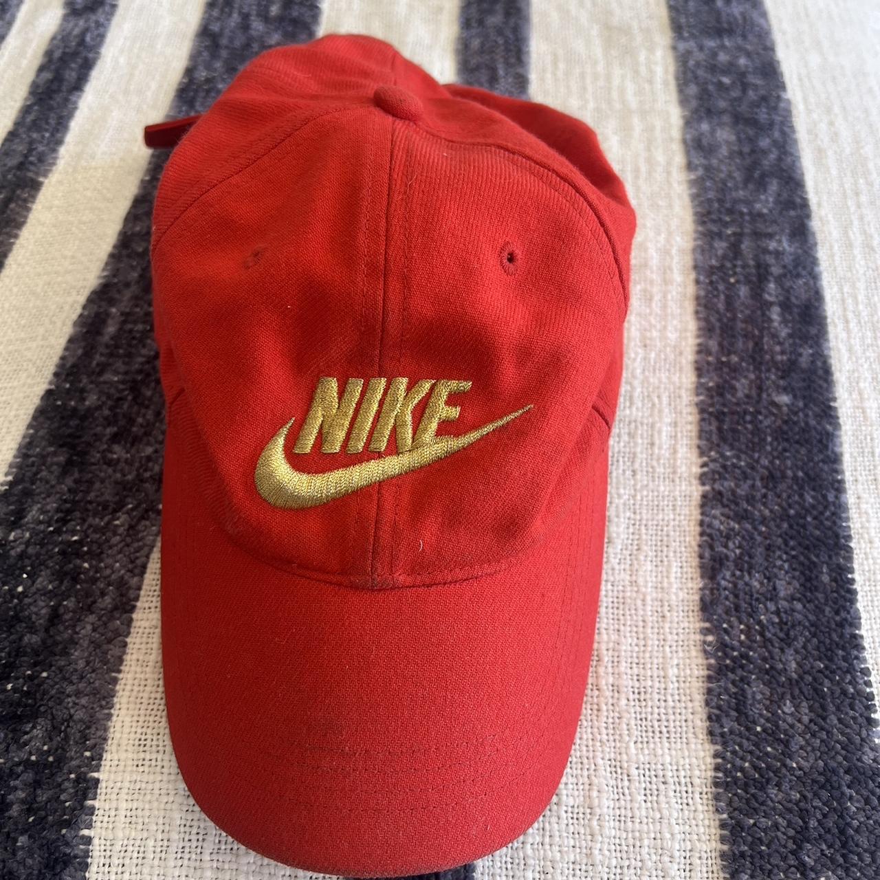 NIKE Vintage Red baseball cap Adjustable backing - Depop