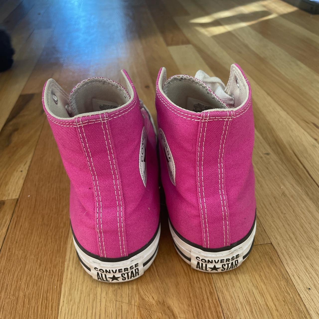 Pink / fuchsia high tops style converse, women’s... - Depop
