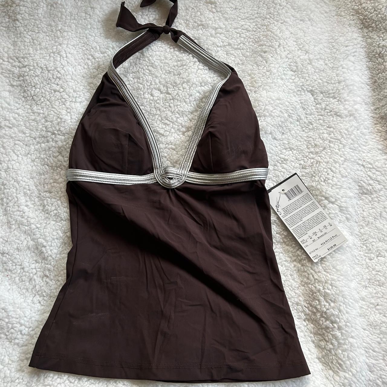 Gottex Women's Brown and Silver Bikini-and-tankini-tops | Depop