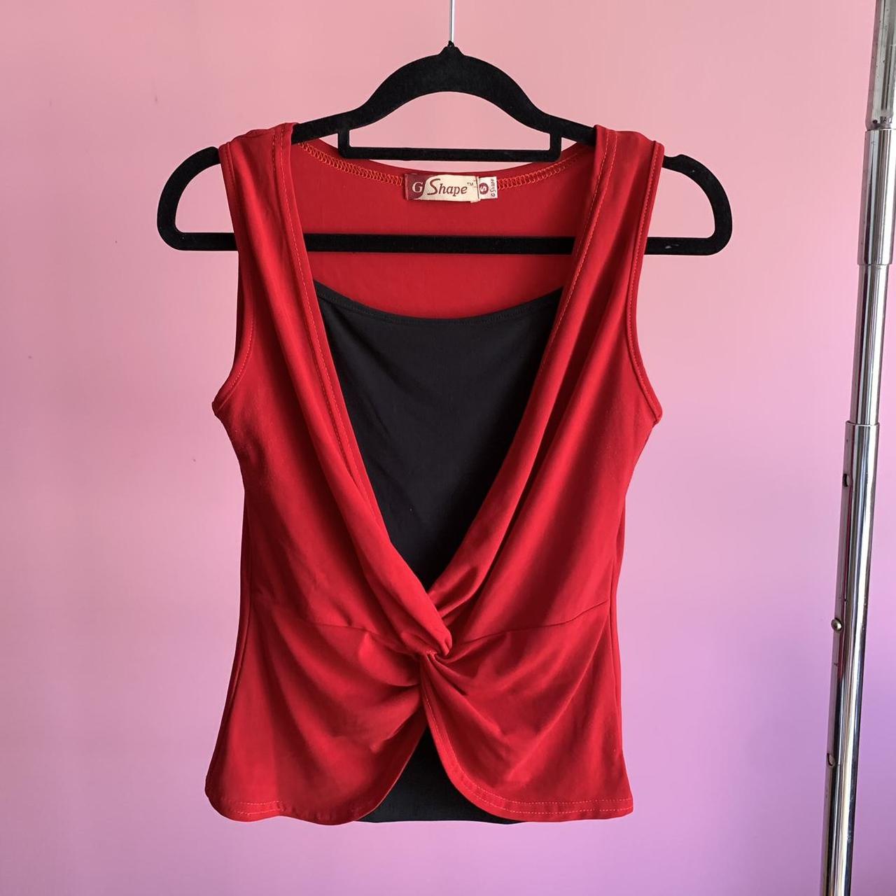 iconic 2000s red & black top💥 multi layer top with... - Depop
