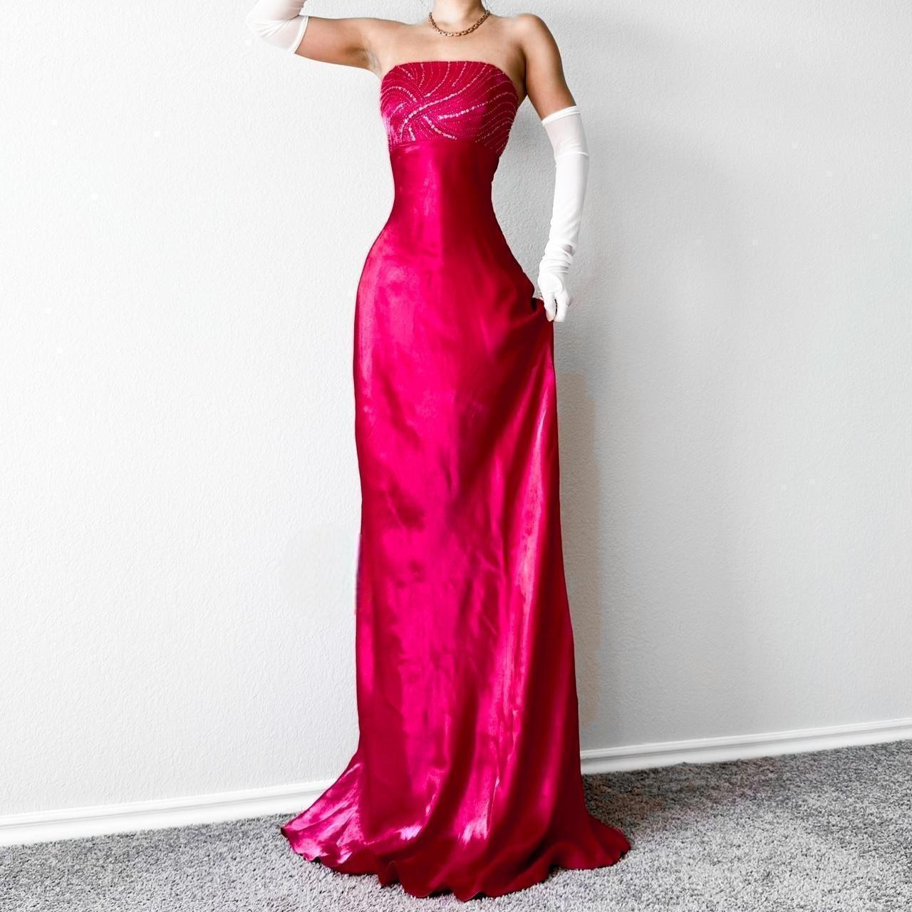 Vintage Prom Dress Y2K 2000s coquette fairy pink... - Depop