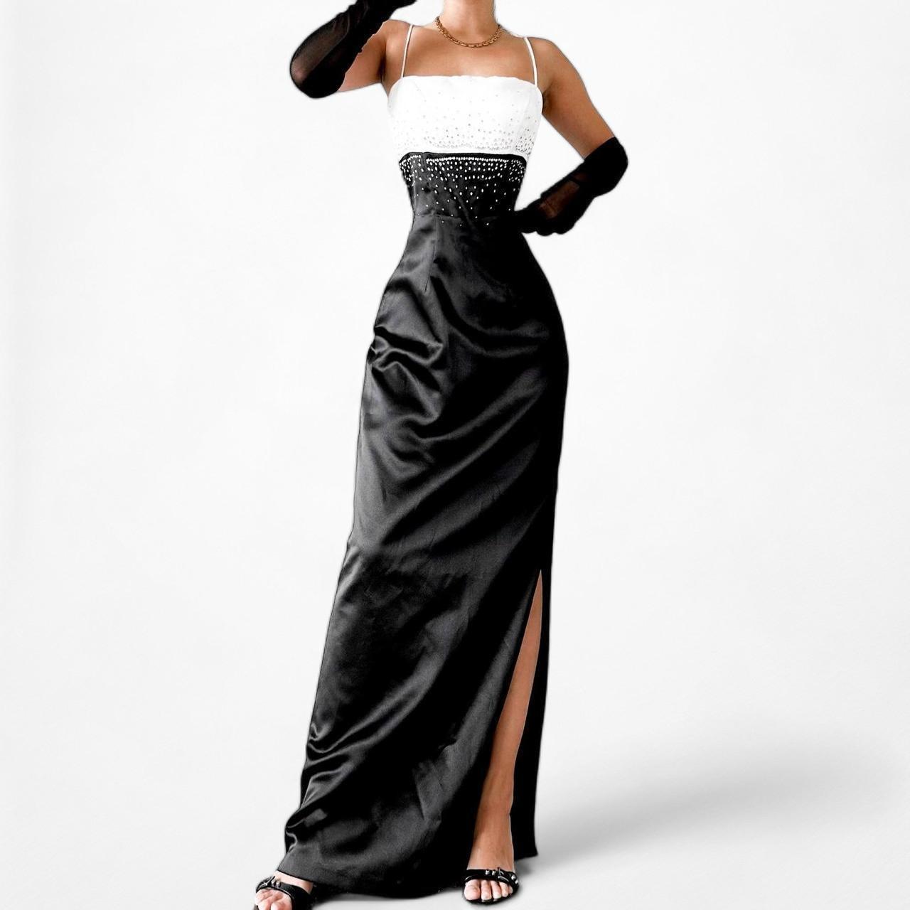 Vintage Prom Dress Y2K 2000s coquette fairy black... - Depop