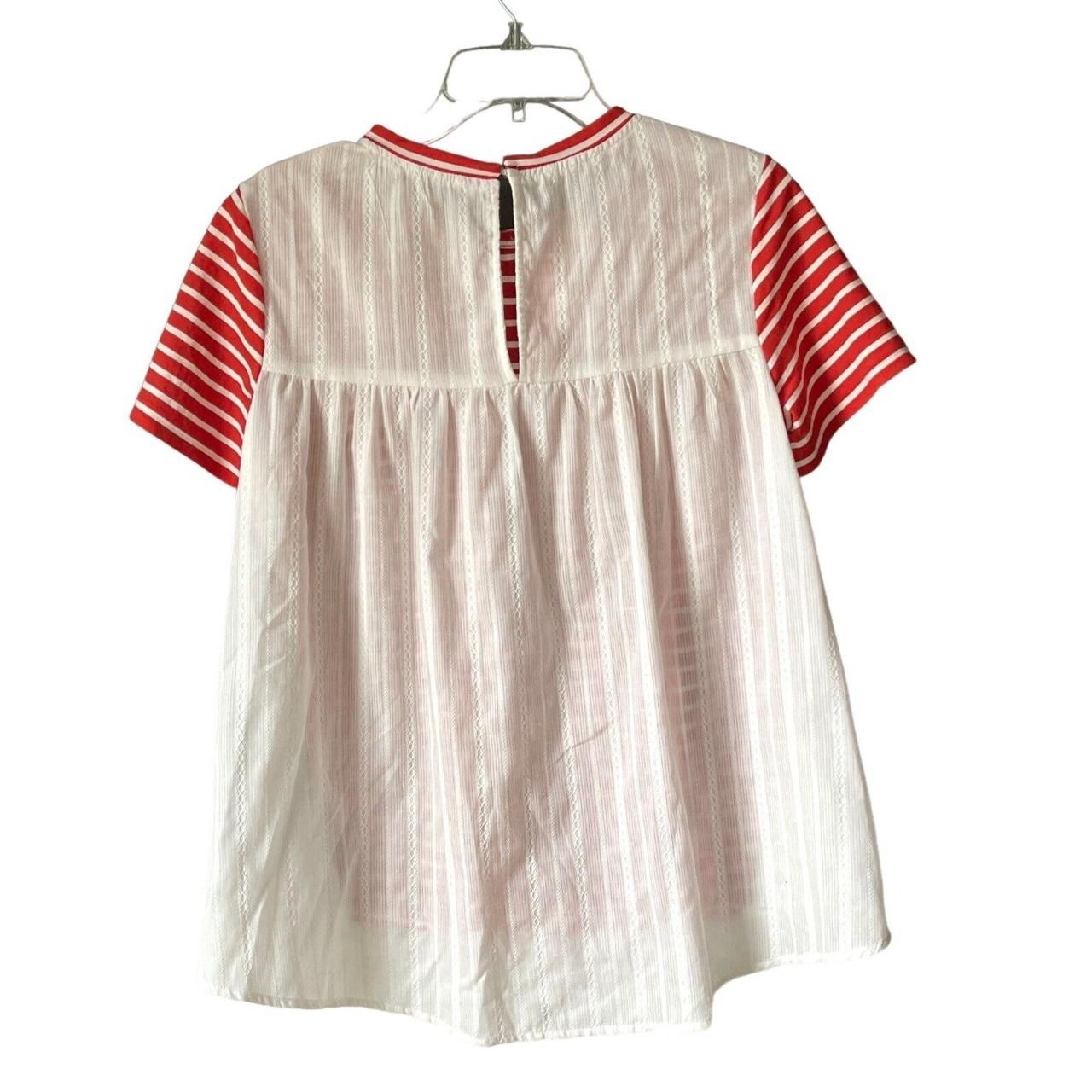 English Factory Red & White Striped Front... - Depop