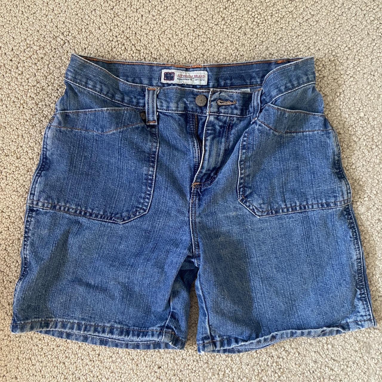 Vintage Faded Glory denim shorts. Size 4 - Depop