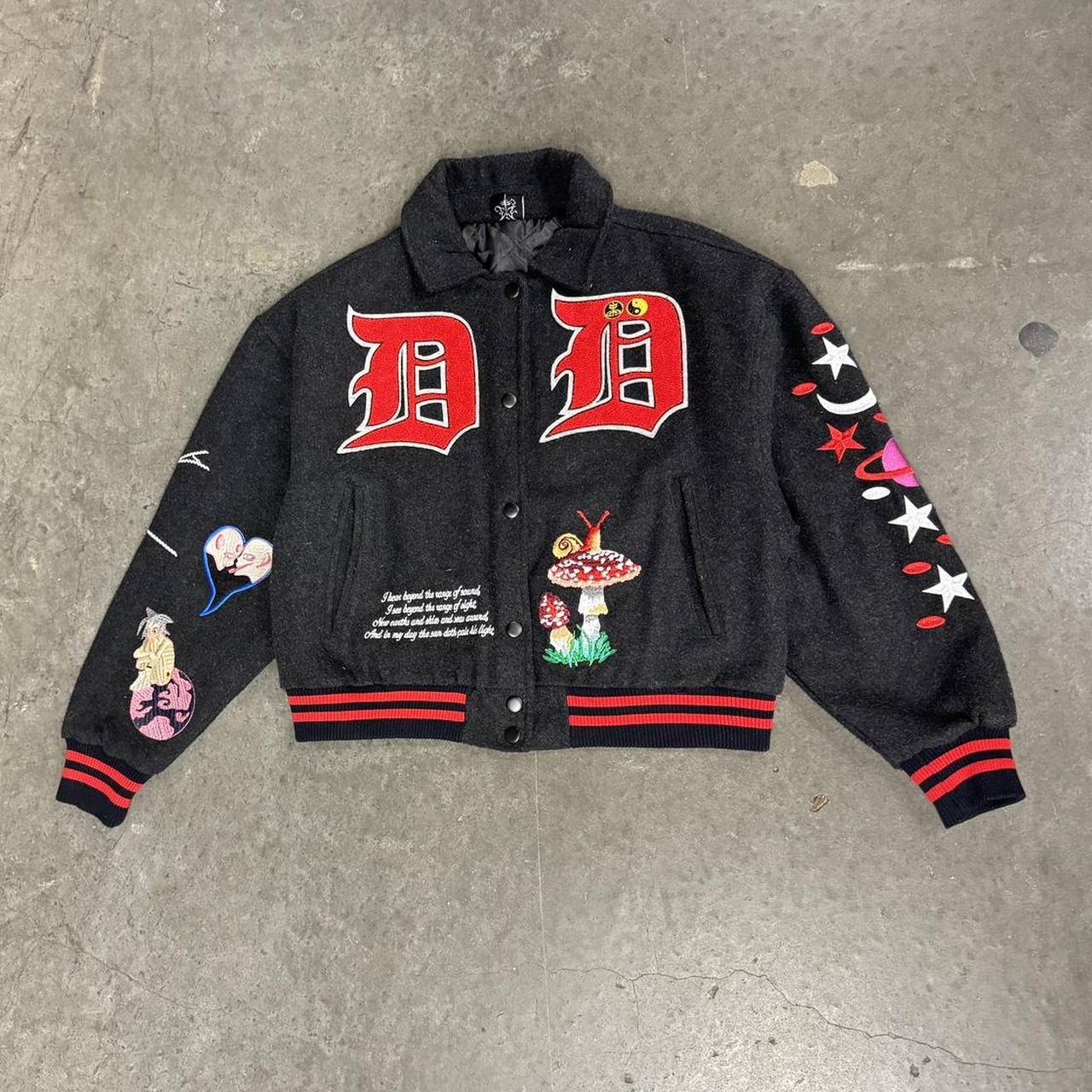 RARE Drop Dead varsity jacket Size: Large In great... - Depop