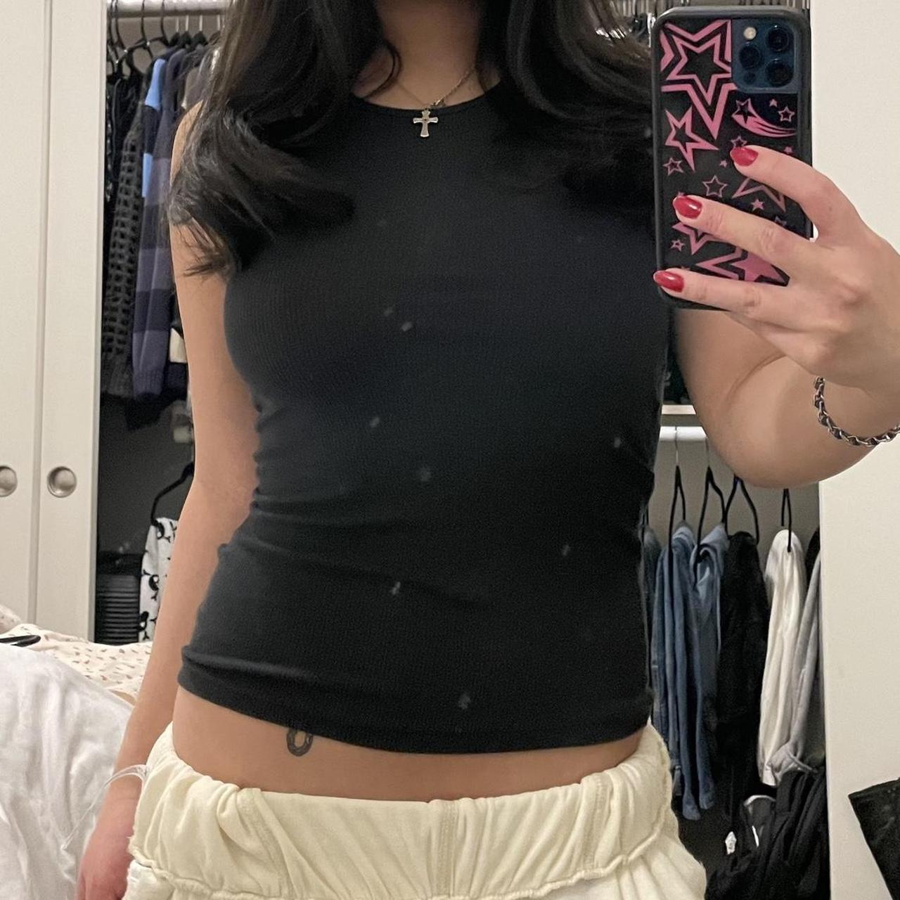 skims high neck long tank top very flattering makes... - Depop