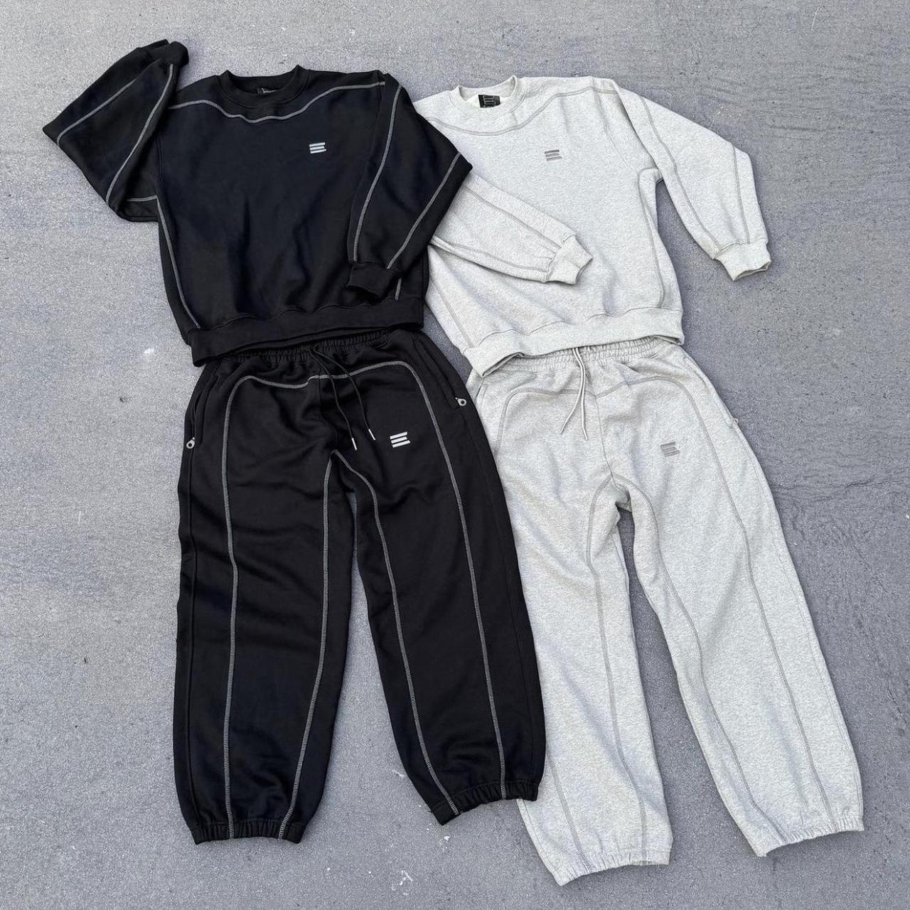 SELLING - grey kroen overlock crewneck size... - Depop