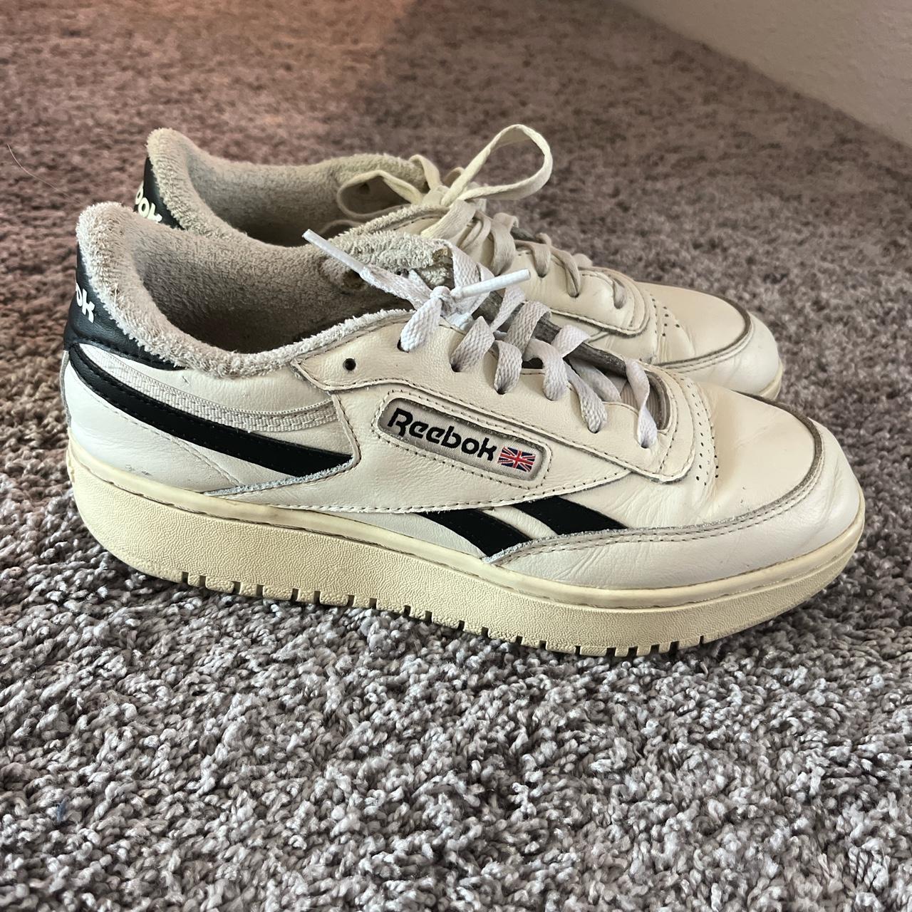 Reebok Club C Platform Double Sneaker🤍🖤🤍 In size US... - Depop