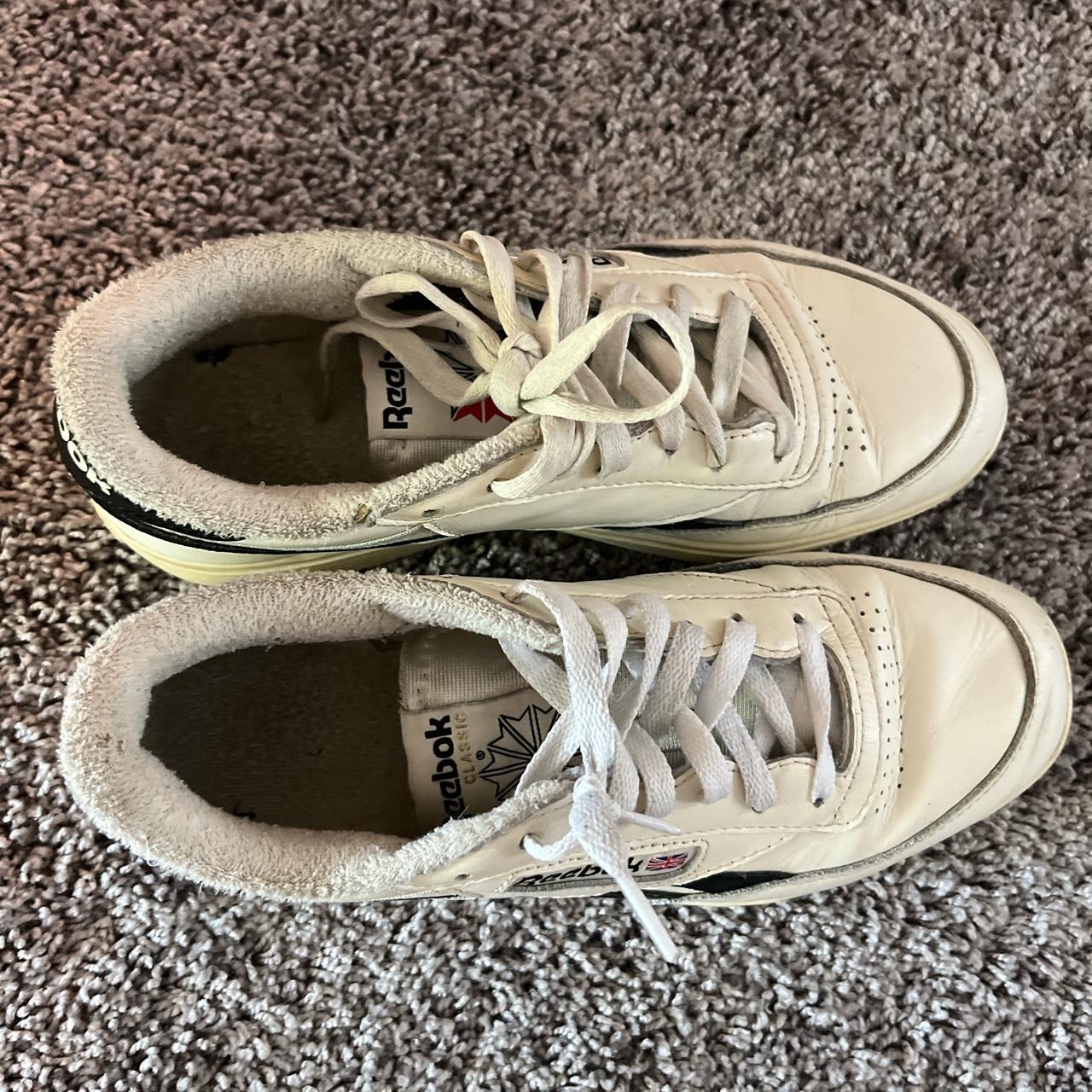 Reebok Club C Platform Double Sneaker🤍🖤🤍 In size US... - Depop