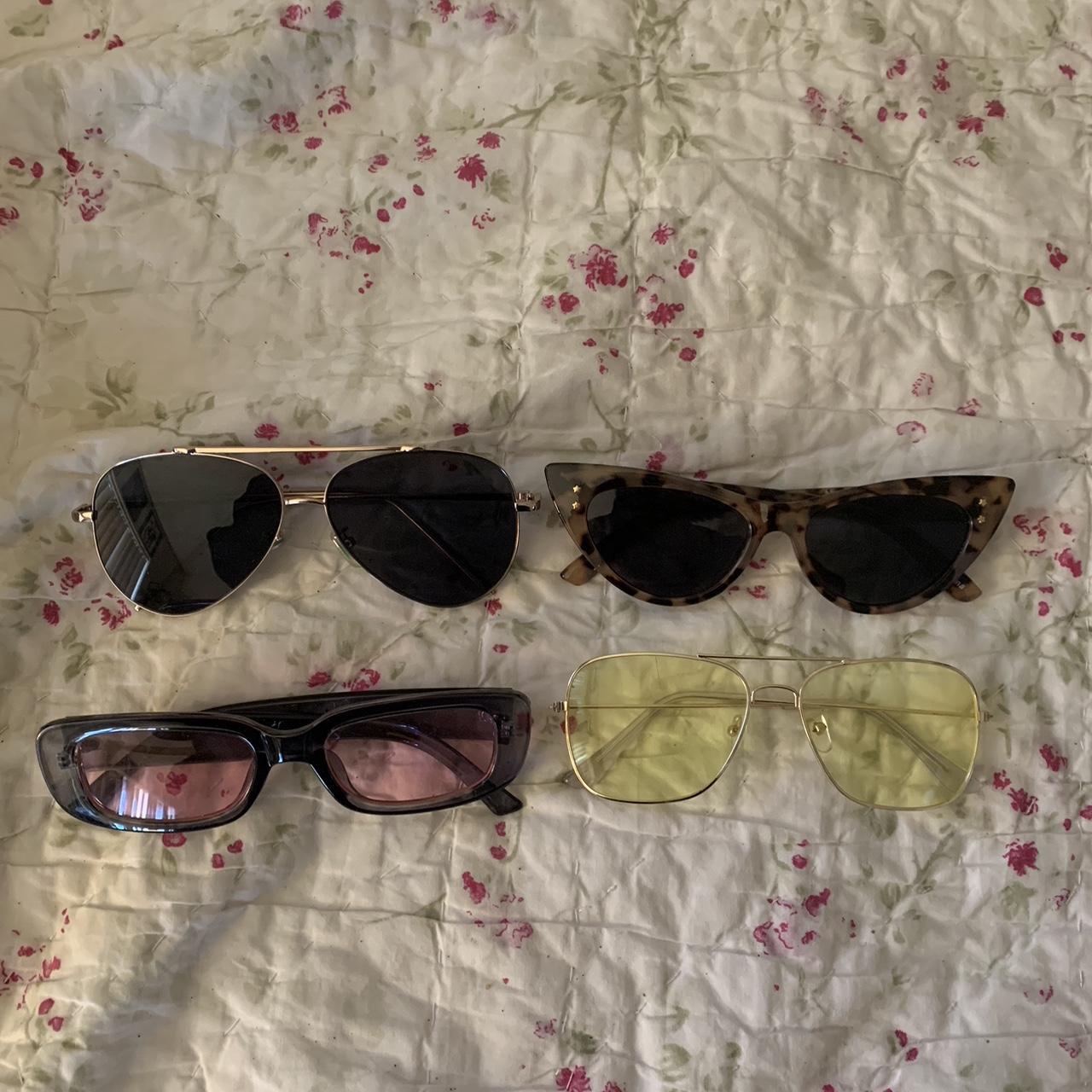 Four sunglass set! Unsure of brands, got as gifts.... - Depop