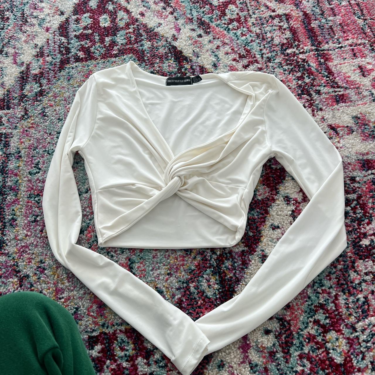 pretty little thing white top size 2 - Depop