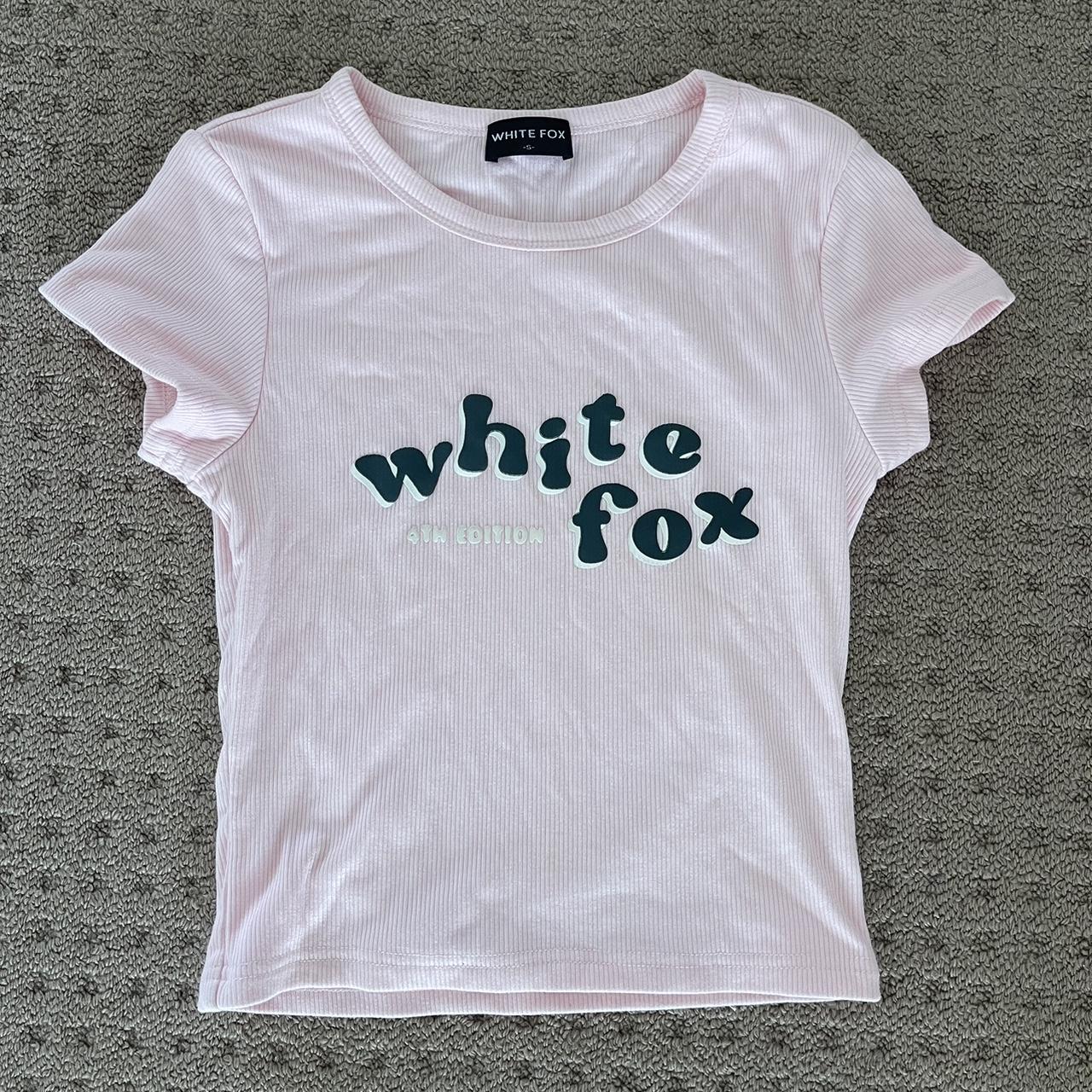 White Fox pink top - Depop