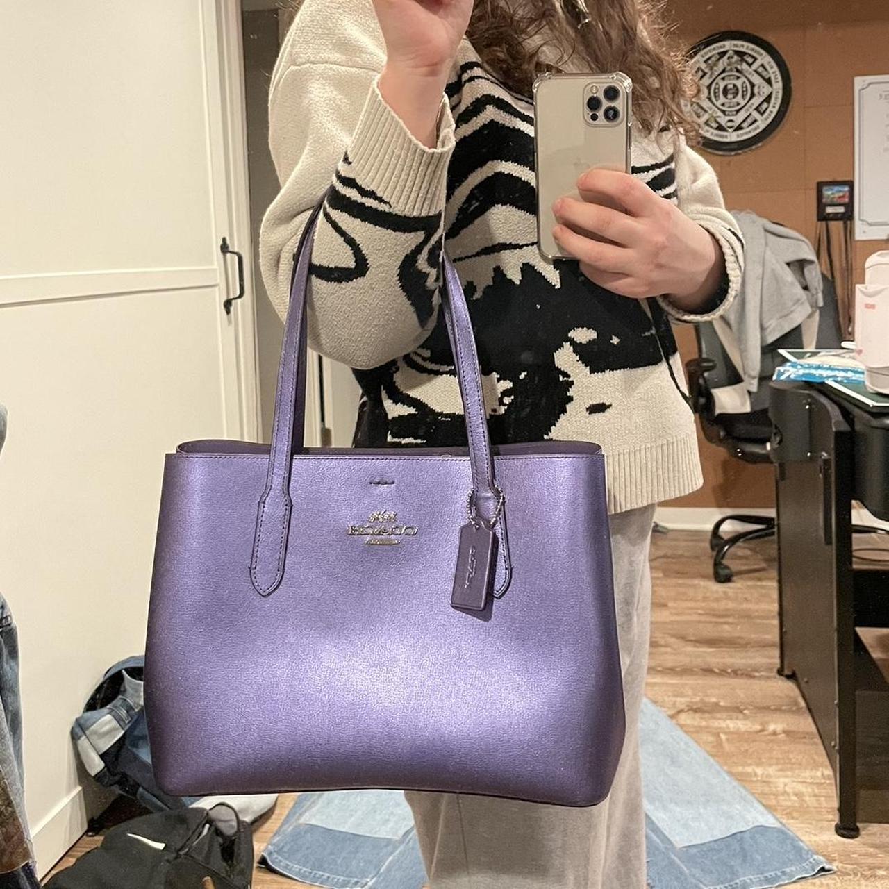 Coach Purse Metallic Periwinkle color Comes with... - Depop