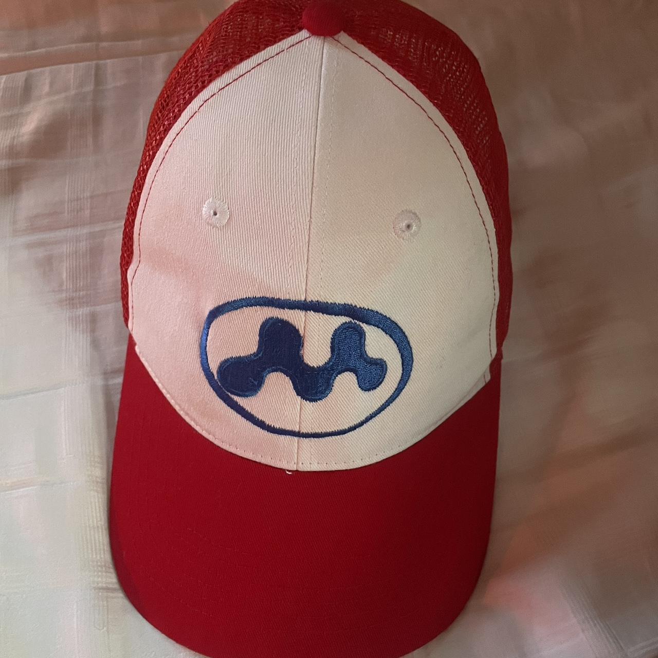 mowalola red puff puff trucker hat perfect condition - Depop