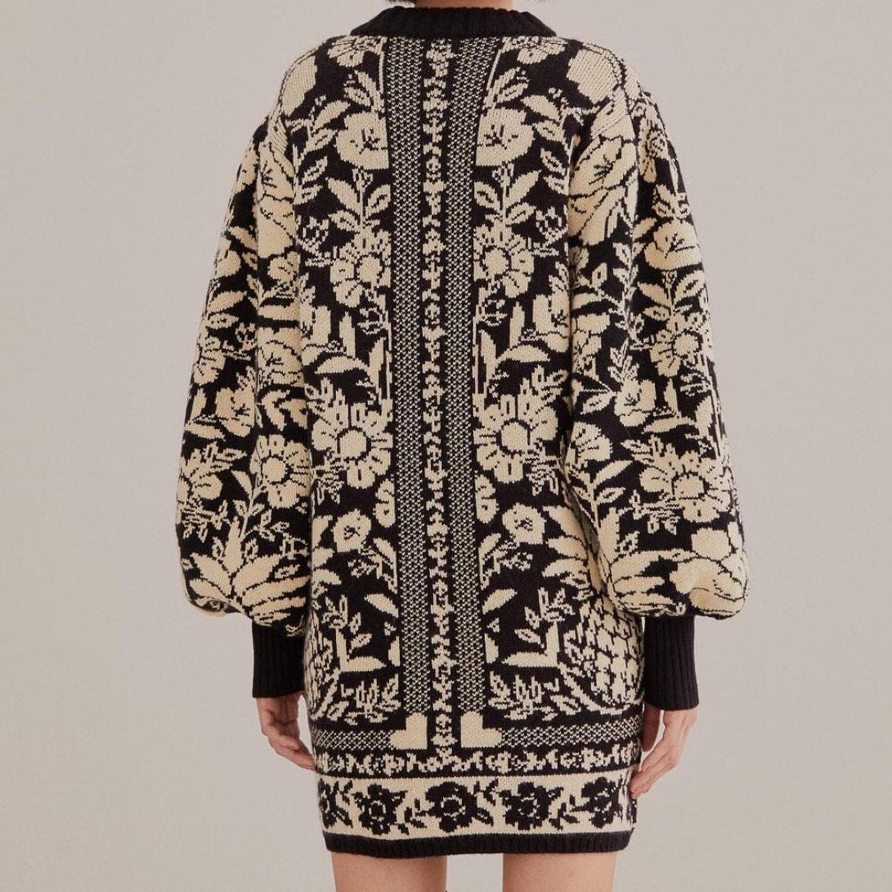 Farm Rio black pineapple garden mini sweater dress.... - Depop