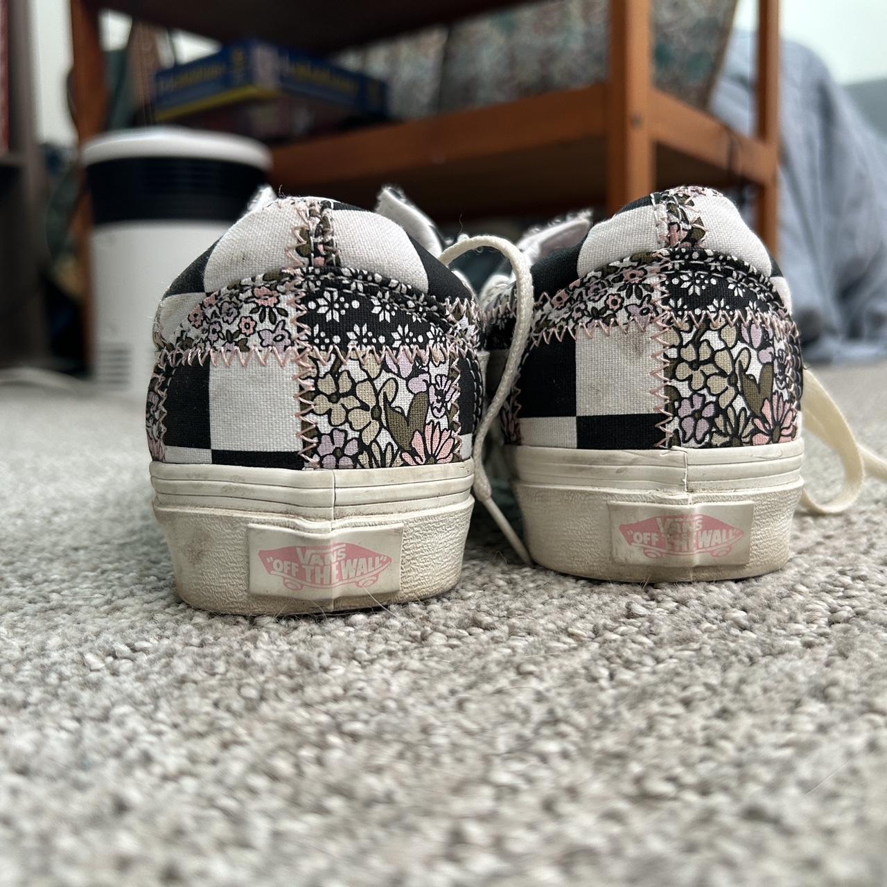 Patchwork Flower Old Skool Vans - Depop