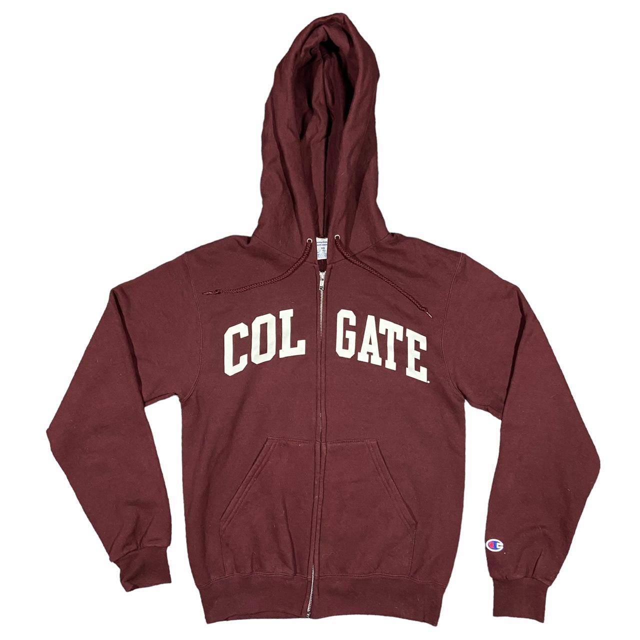 Burgundy Colgate College Zip Up Hoodie XS Burgundy... | Depop