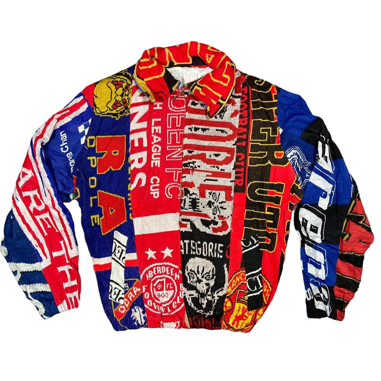 Vintage Reworked Football Scarf Jacket... - Depop