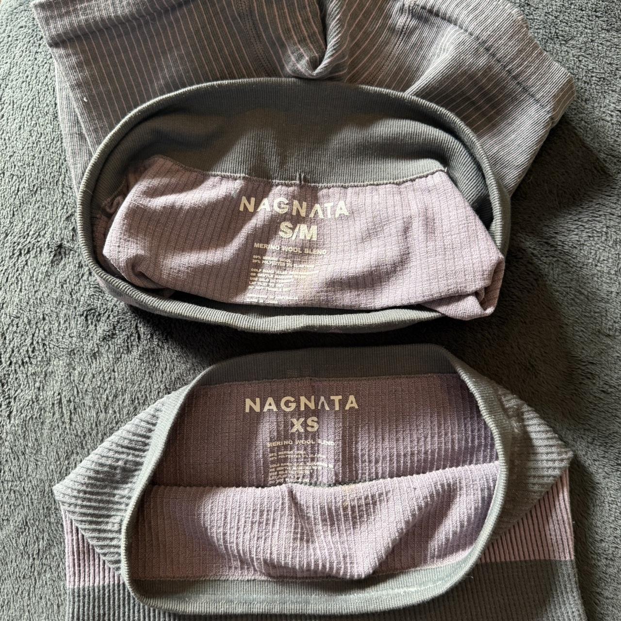 NAGNATA merino grey/purple set Strapless top XS-S,... | Depop