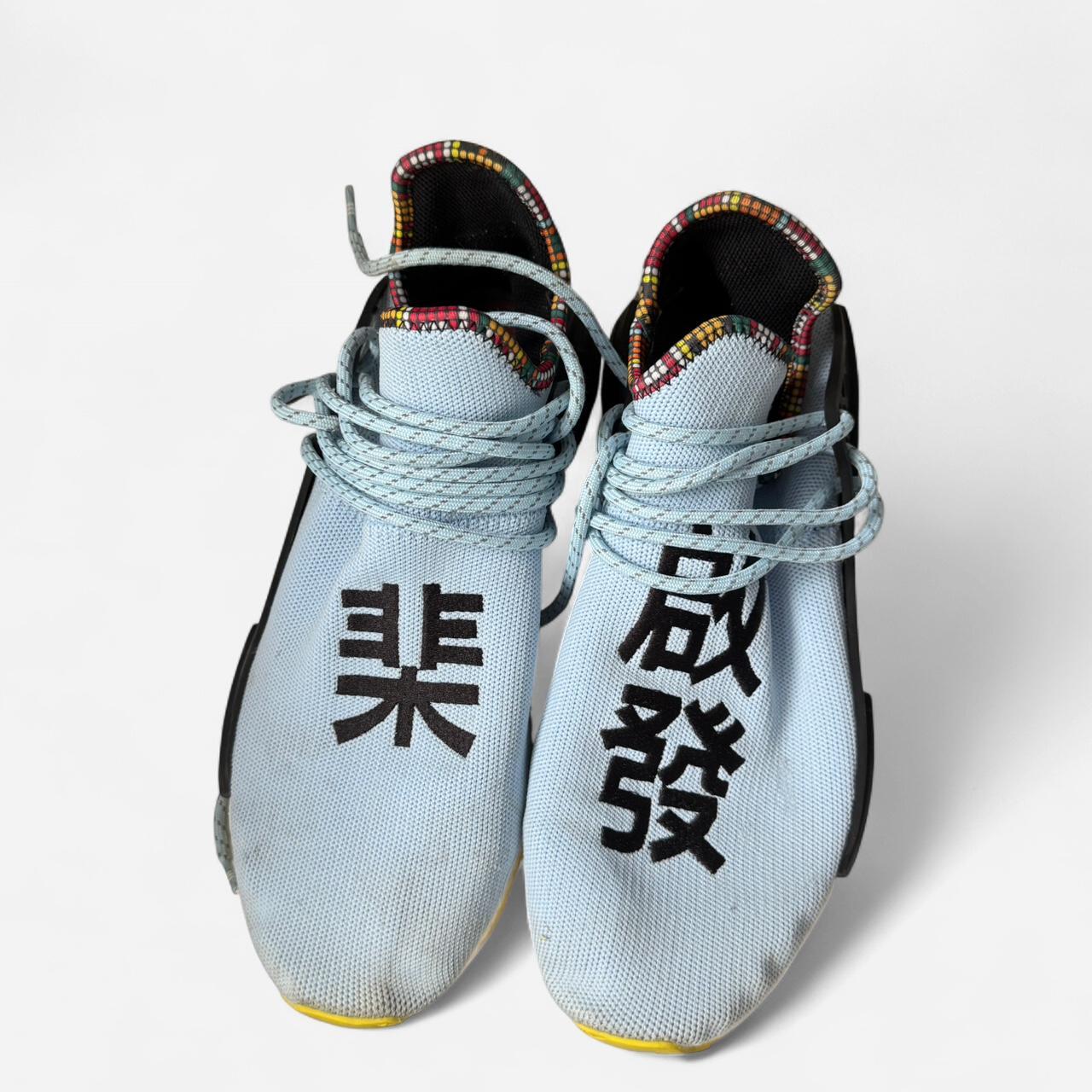 Adidas Pharrell Human Race trainers in blue and... | Depop