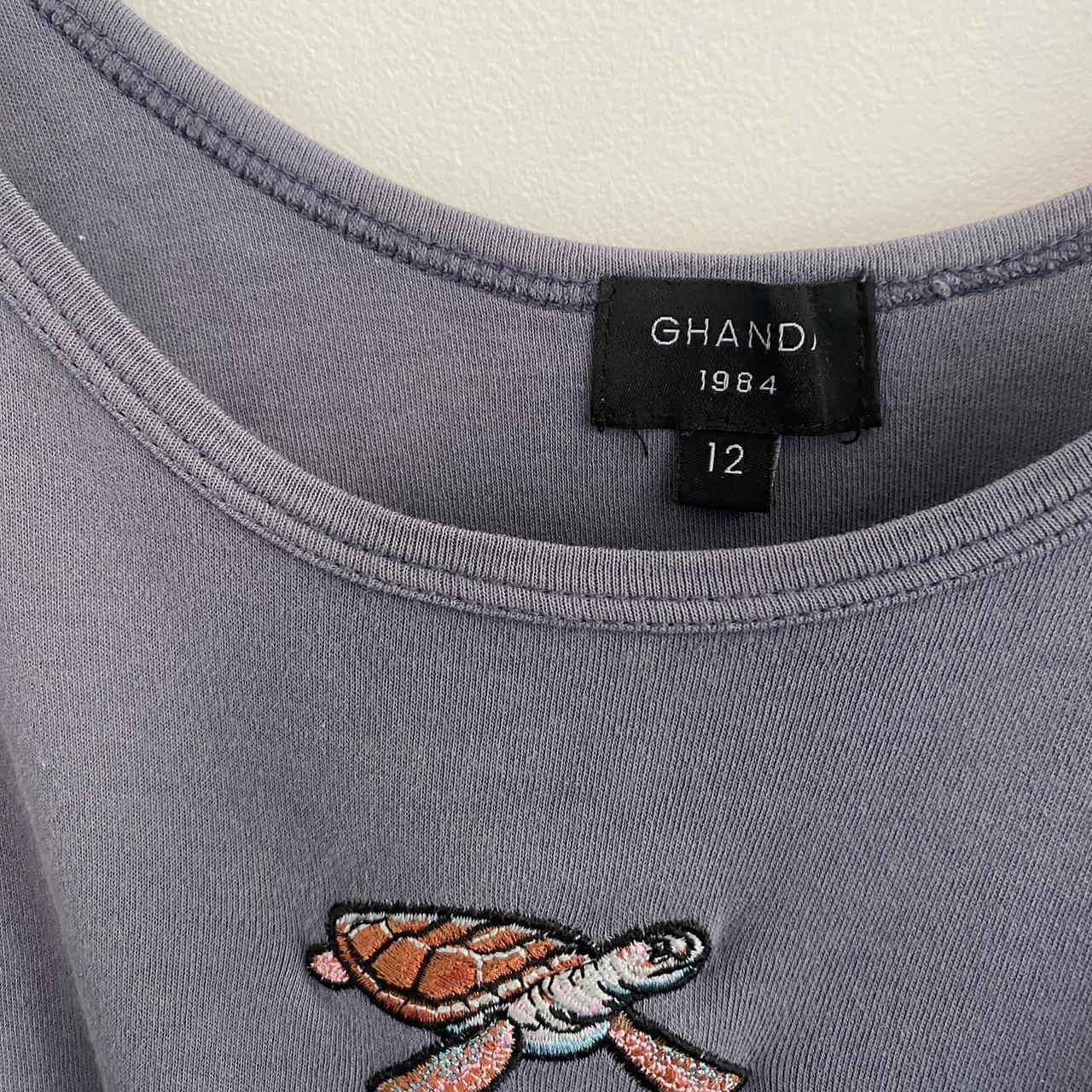 cute little ghanda singlet with embroidered turtle,... - Depop