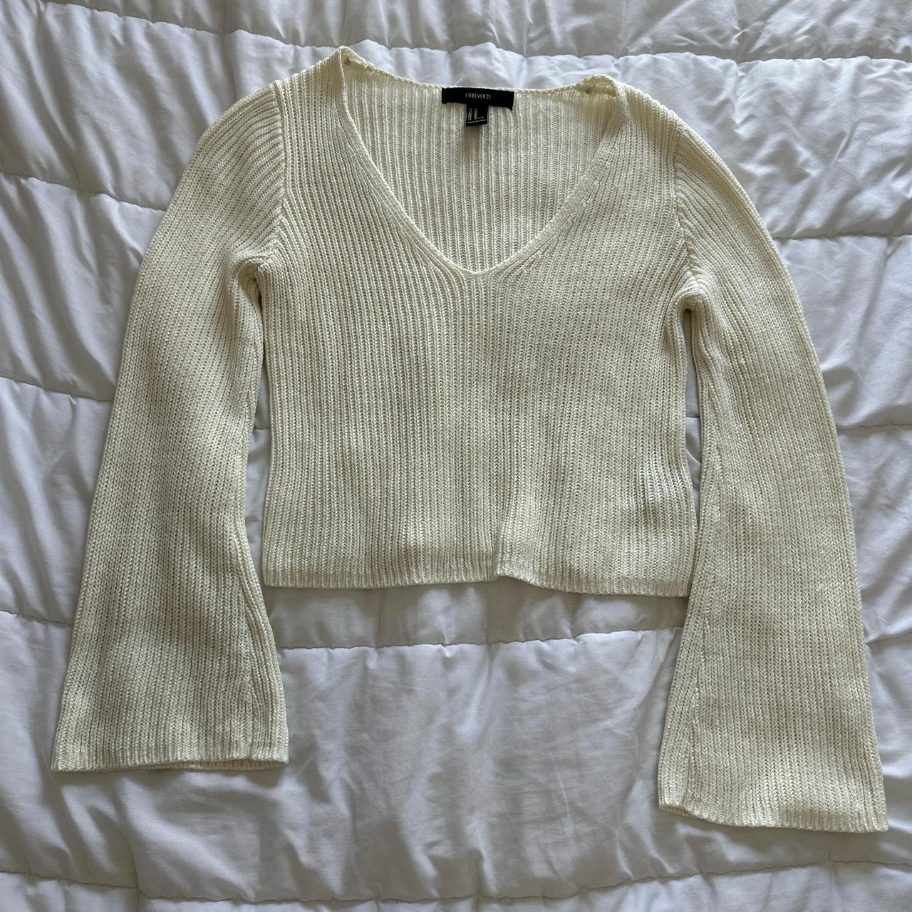 the perfect cream sweater, cute bell sleeves, super... - Depop