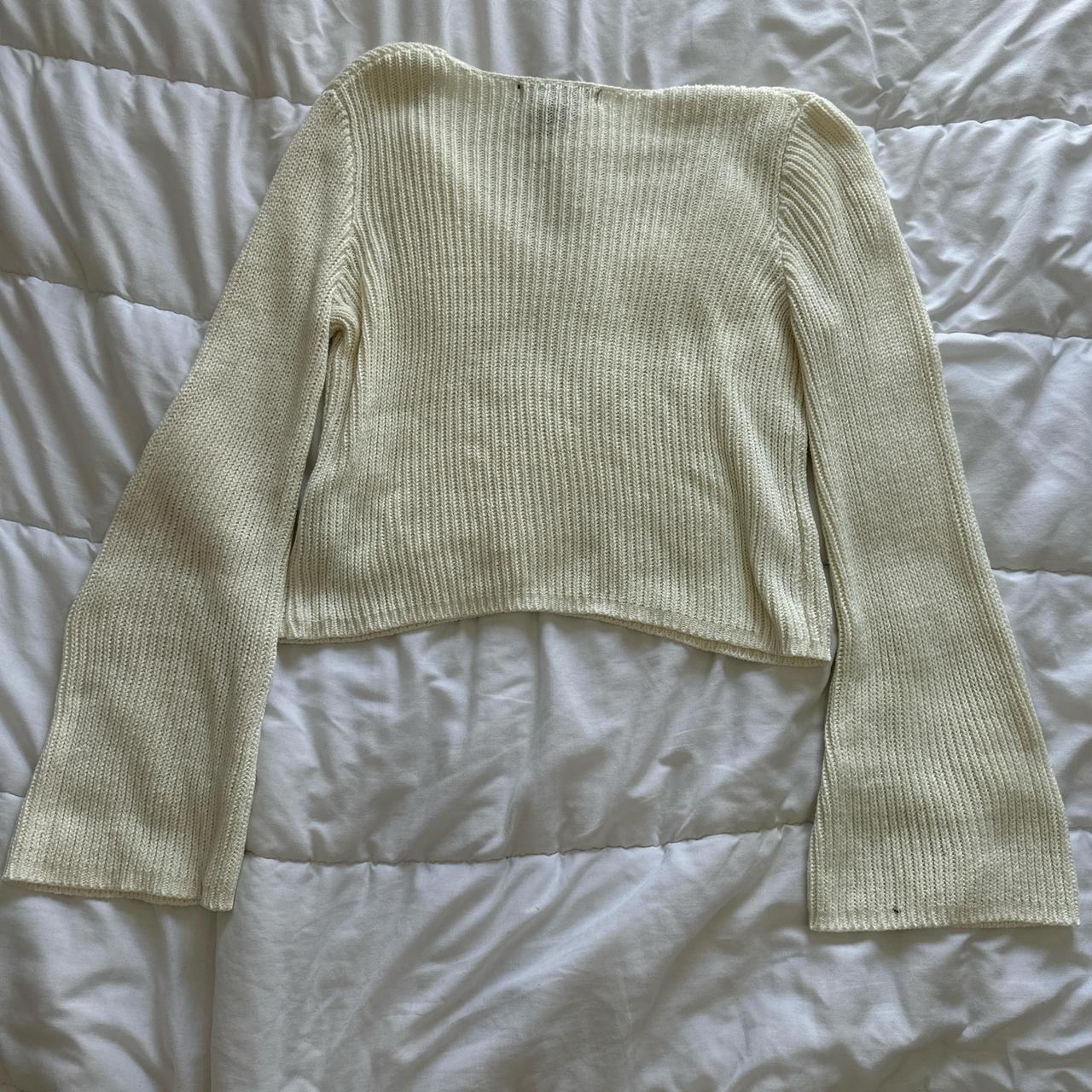 the perfect cream sweater, cute bell sleeves, super... - Depop