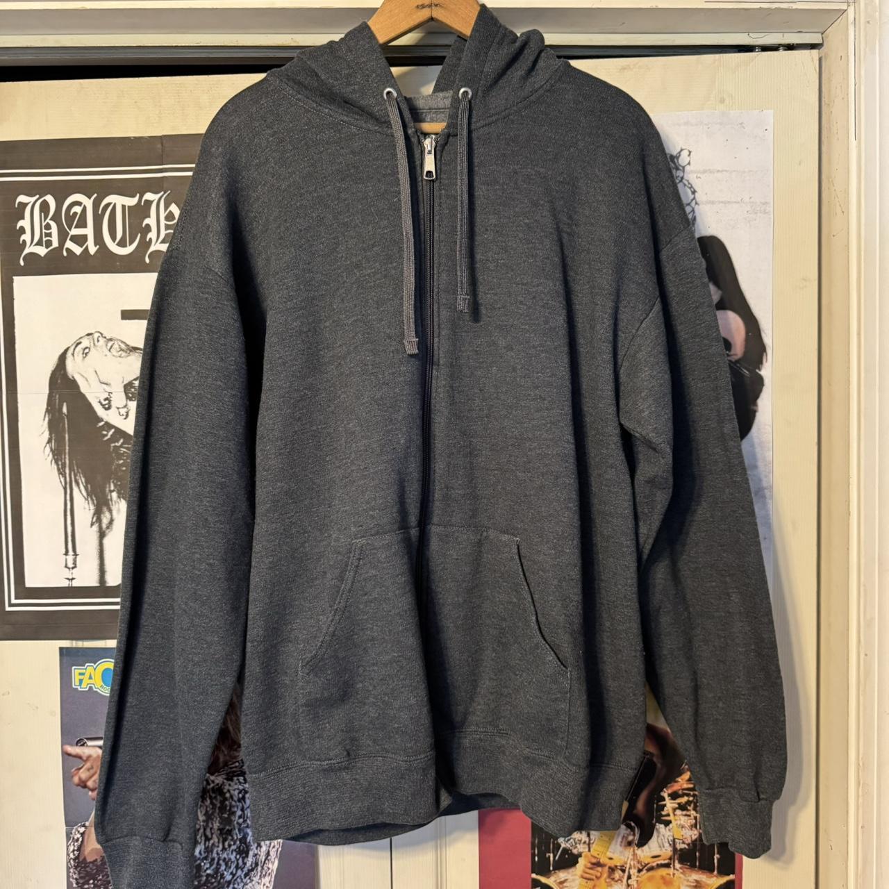 dark gray zip up hoodie - Depop