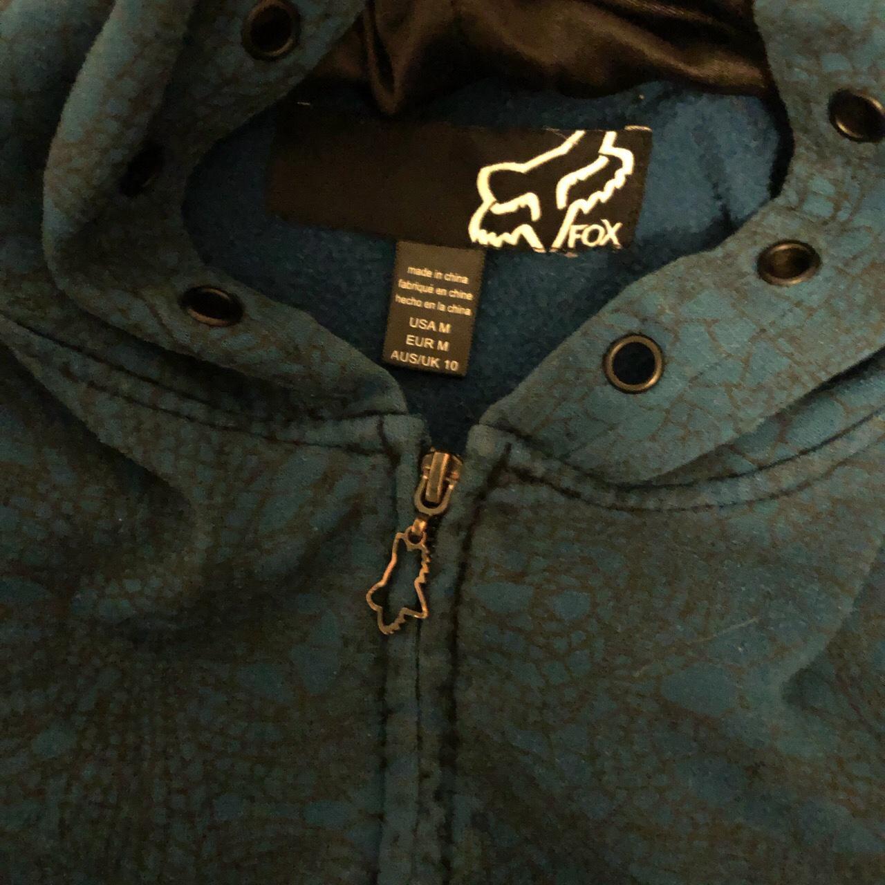 Blue/navy fox racing zip up sweater In great... - Depop