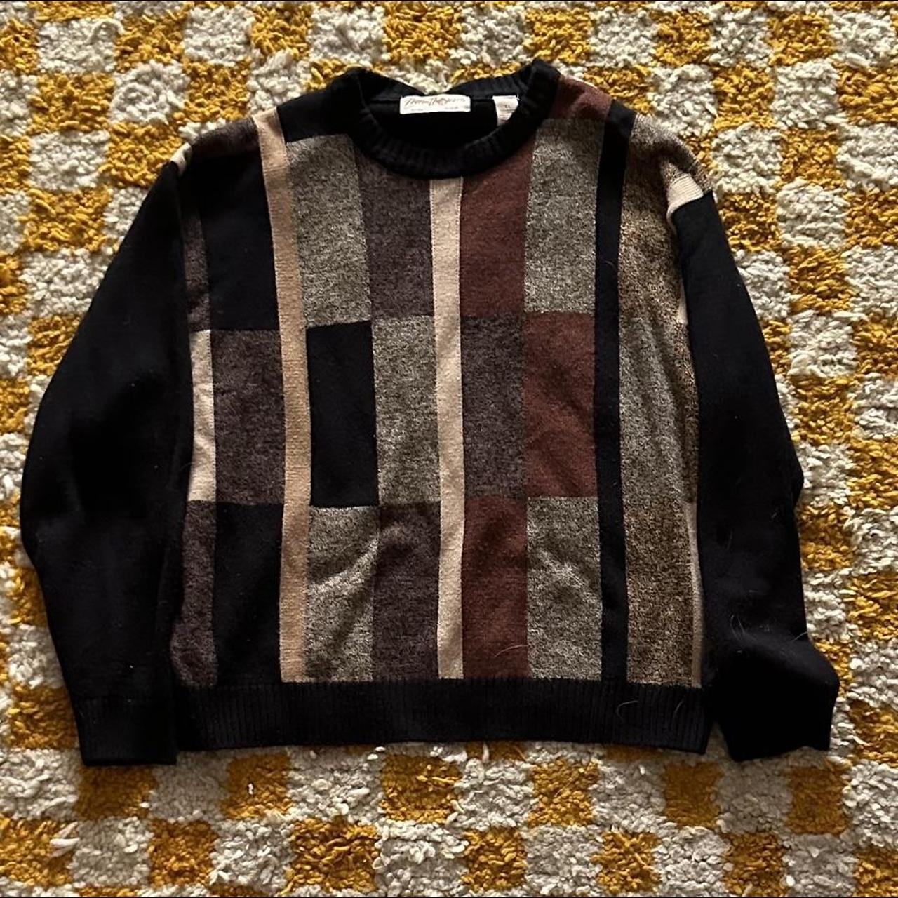 Vintage Wool, Cellini-80s style sweater, Size XL but... - Depop