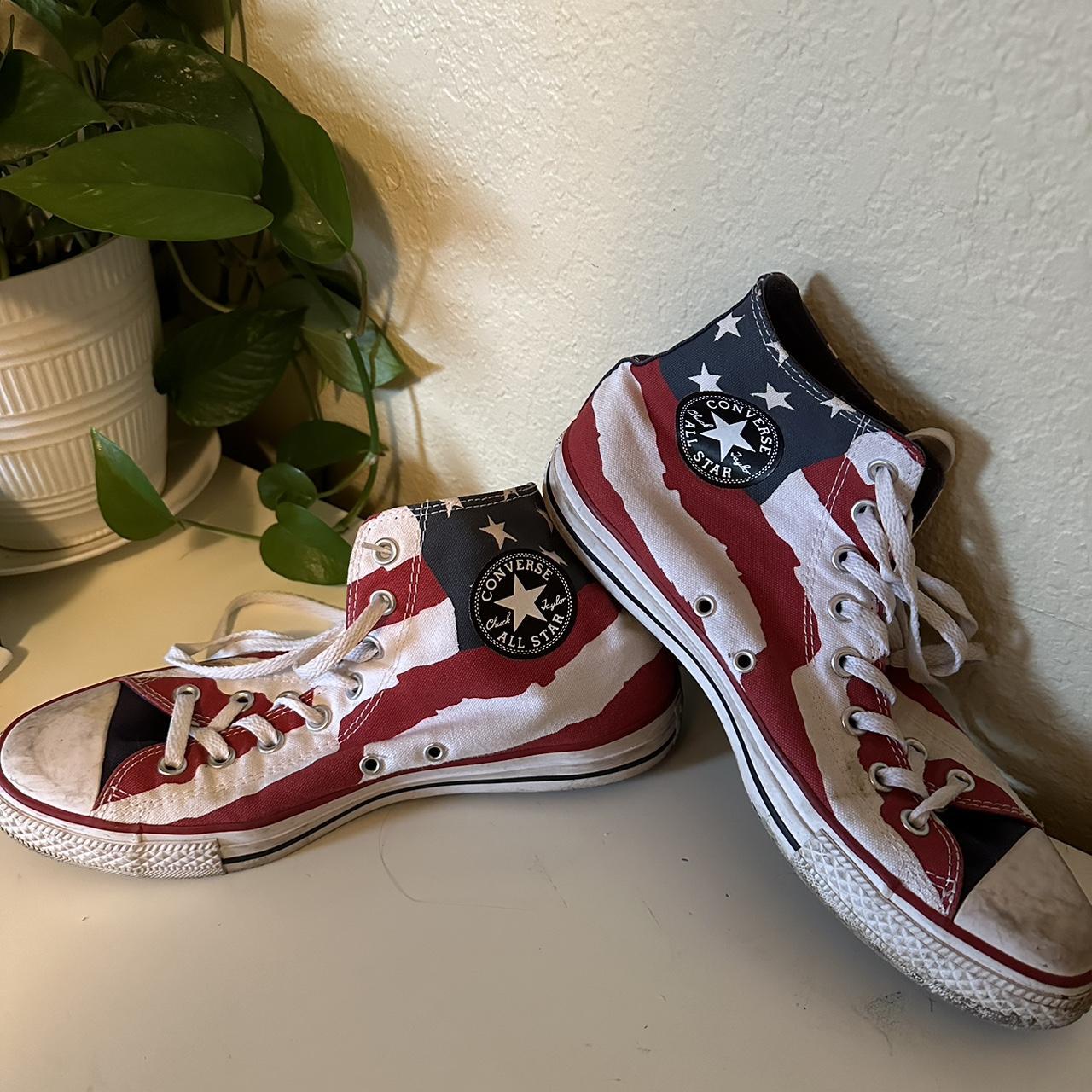 American flag converse men’s size 9 send offers - Depop