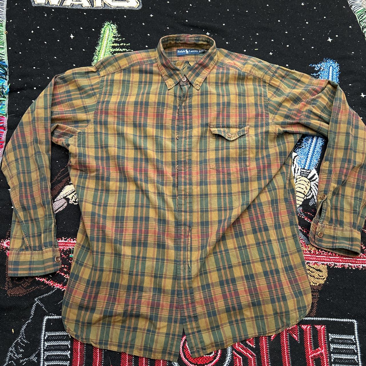 Vintage Polo Button Up Shirt Men’s size... - Depop