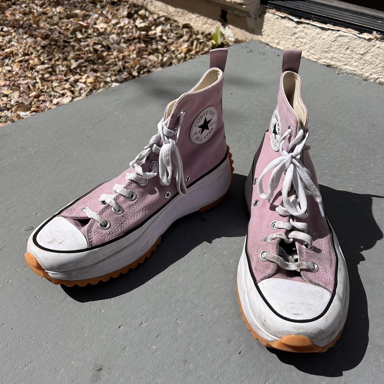 supa cute pink platform converse allstars, a little... - Depop