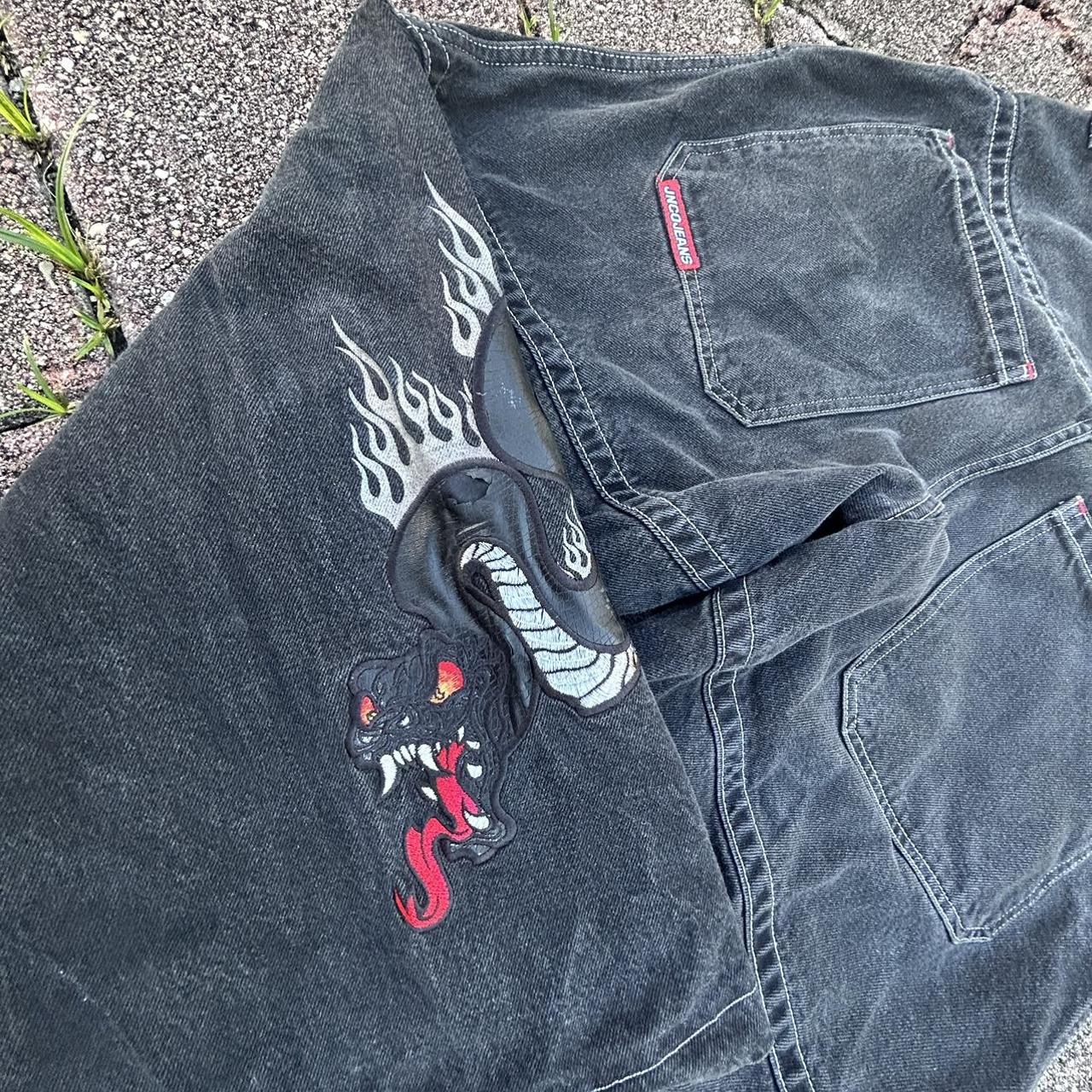 Vintage Jnco Wide Leg Baggy Jeans. Crazy snake... - Depop