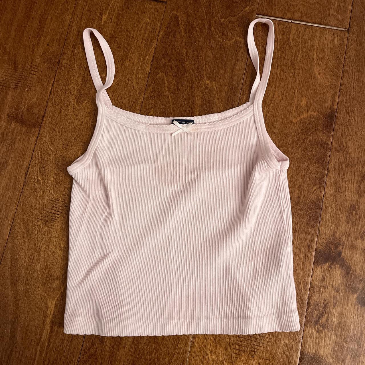 Light pink Brandy Melville tank top #coquette... - Depop