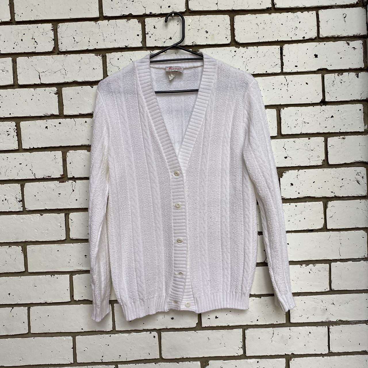 Vintage white button up cardigan Made in Australia... - Depop
