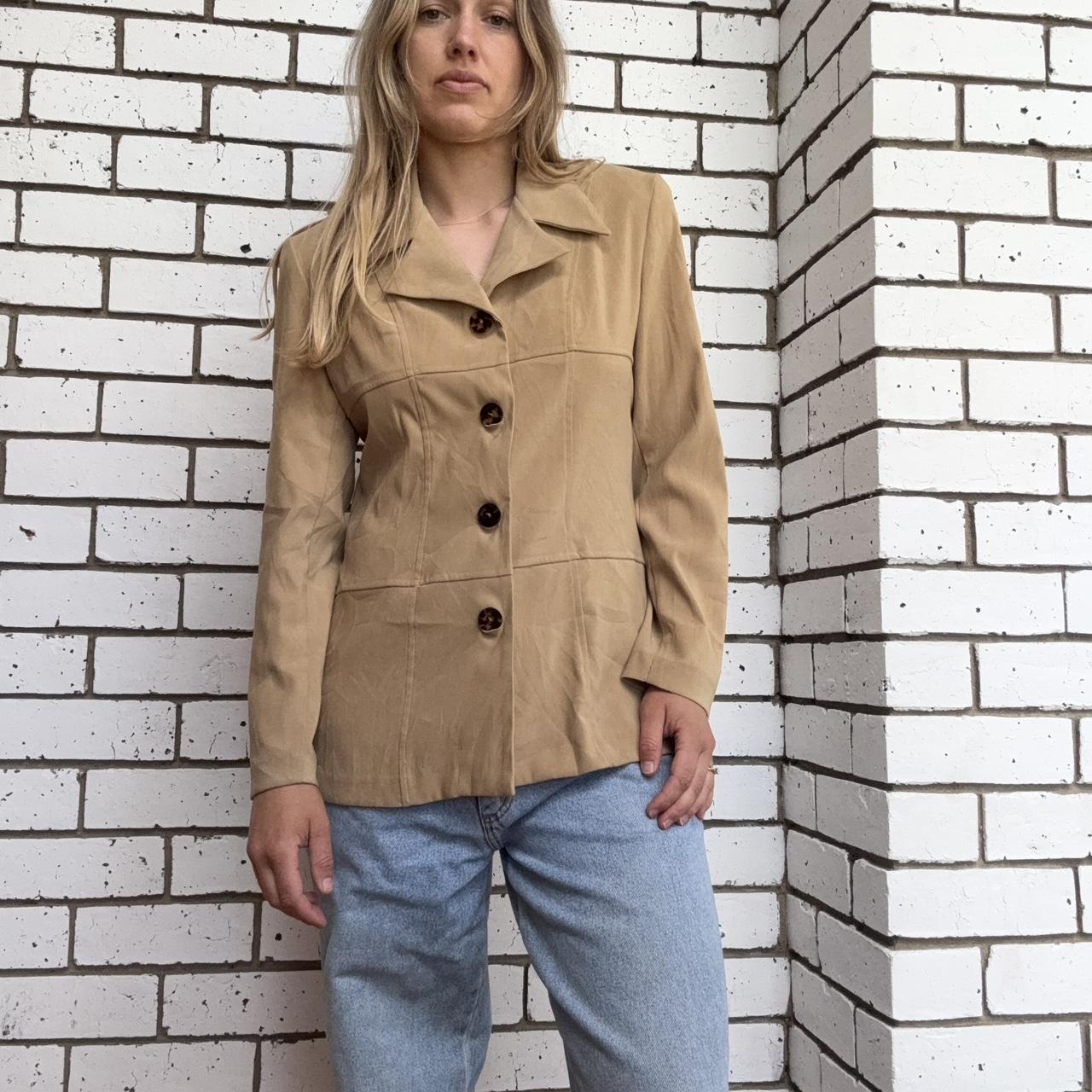 Vintage tan button up blazer Nicely tailored, and... - Depop