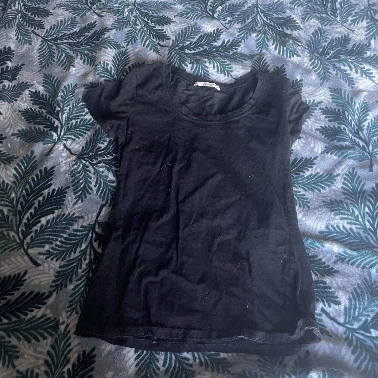 active basic plain black shirt, fits like a medium - Depop