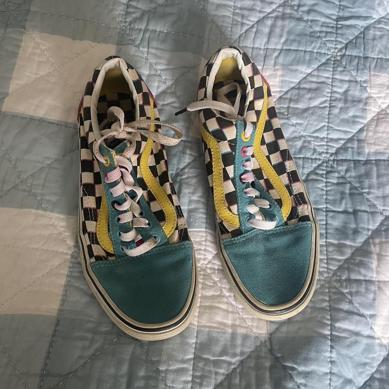 80s themed low top vans - Depop