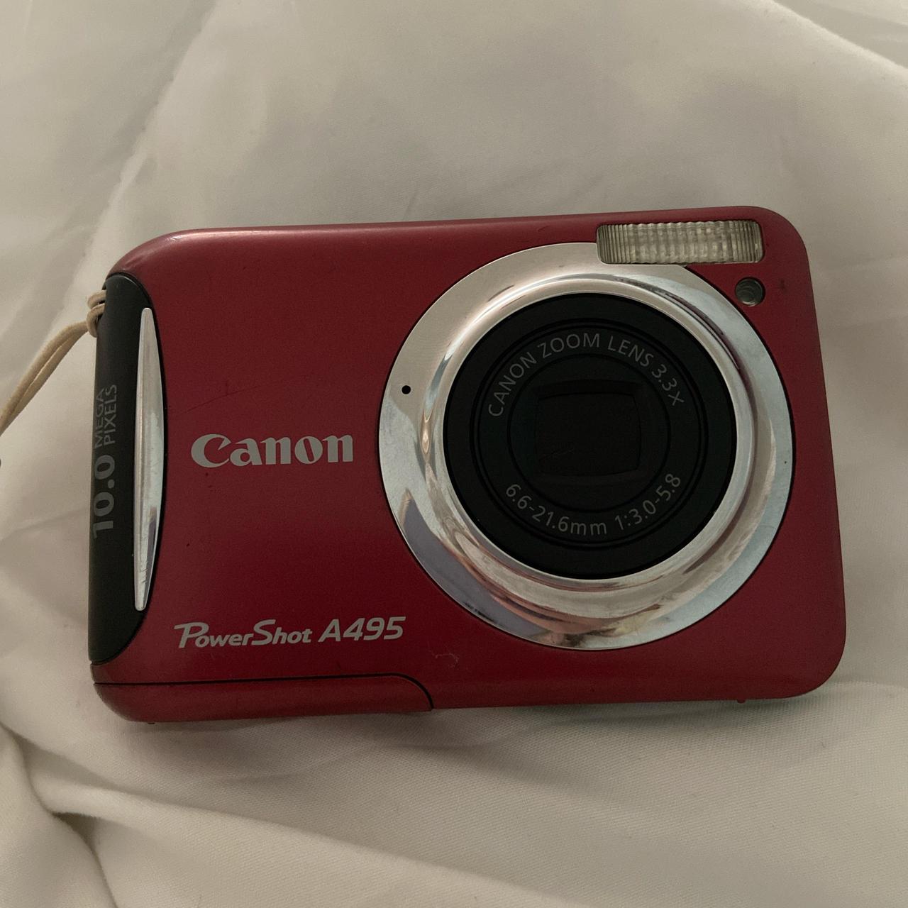 Canon Power Shot A495S red digital camera with 100mm... - Depop