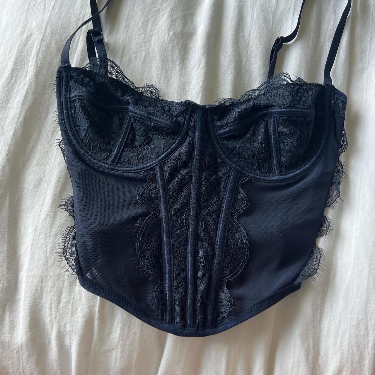 Pacsun navy blue corset top Size small - Depop