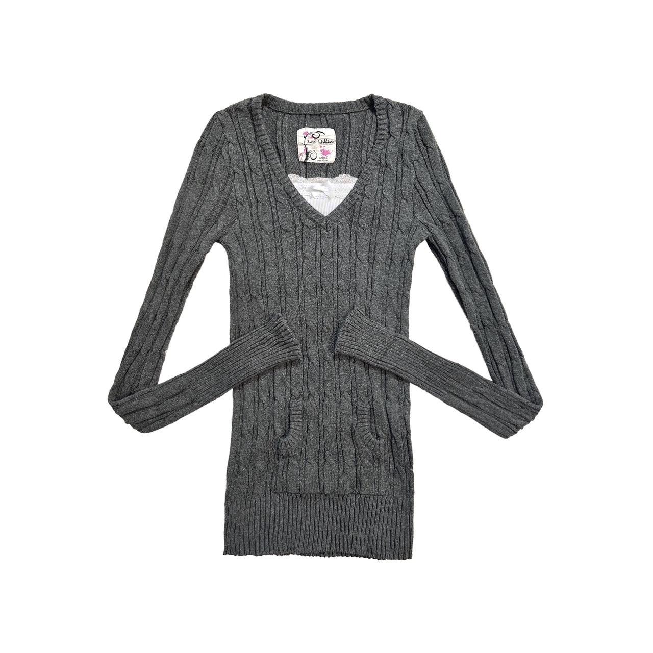 Y2k Elena Gilbert / bella swan style gray knit... - Depop