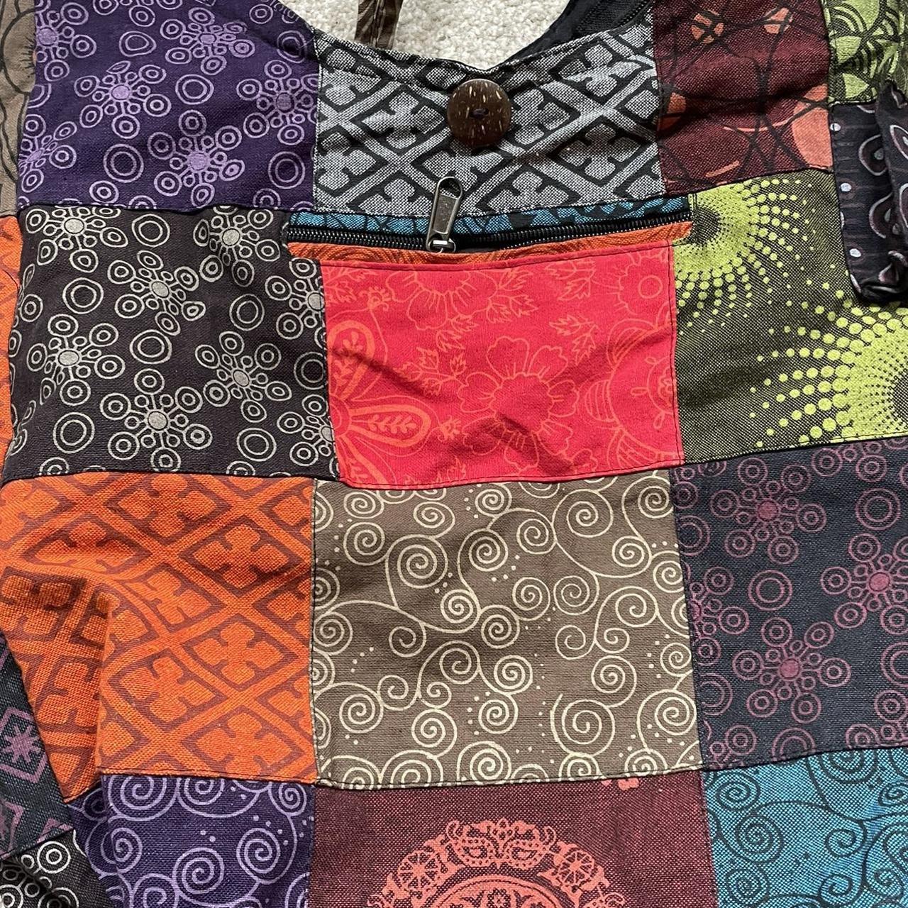 patchwork hippie sling bag. perfect condition :) - Depop