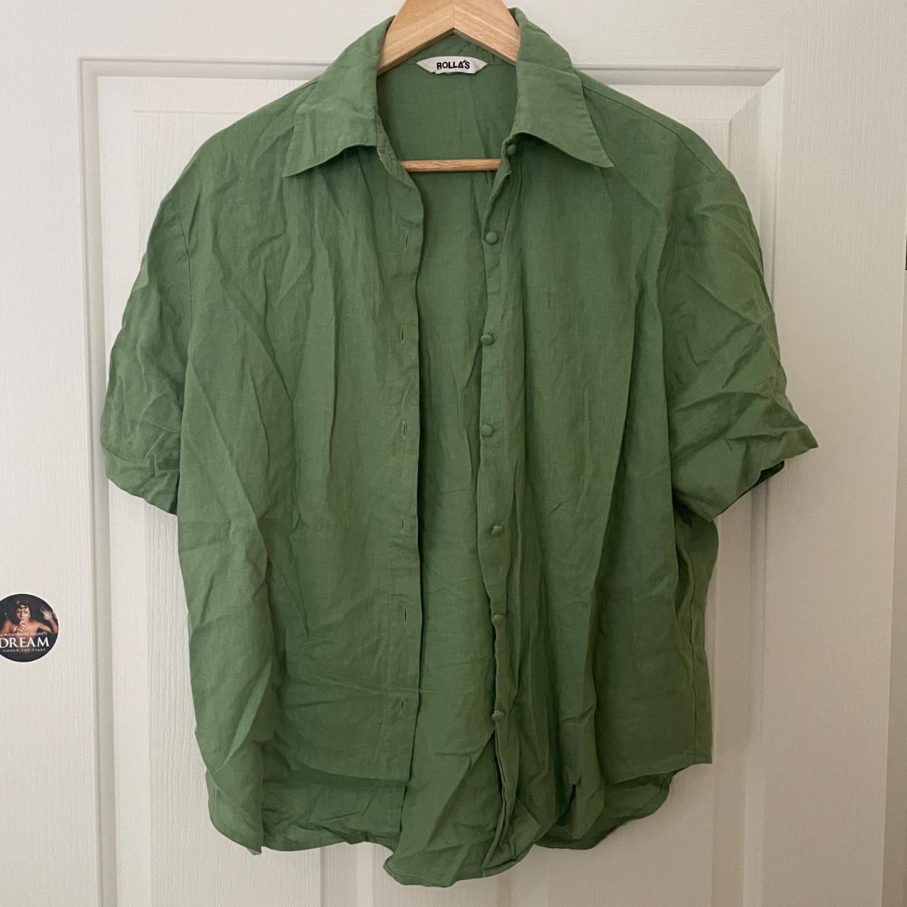 Rolla's oversized green shirt. Size S - Depop
