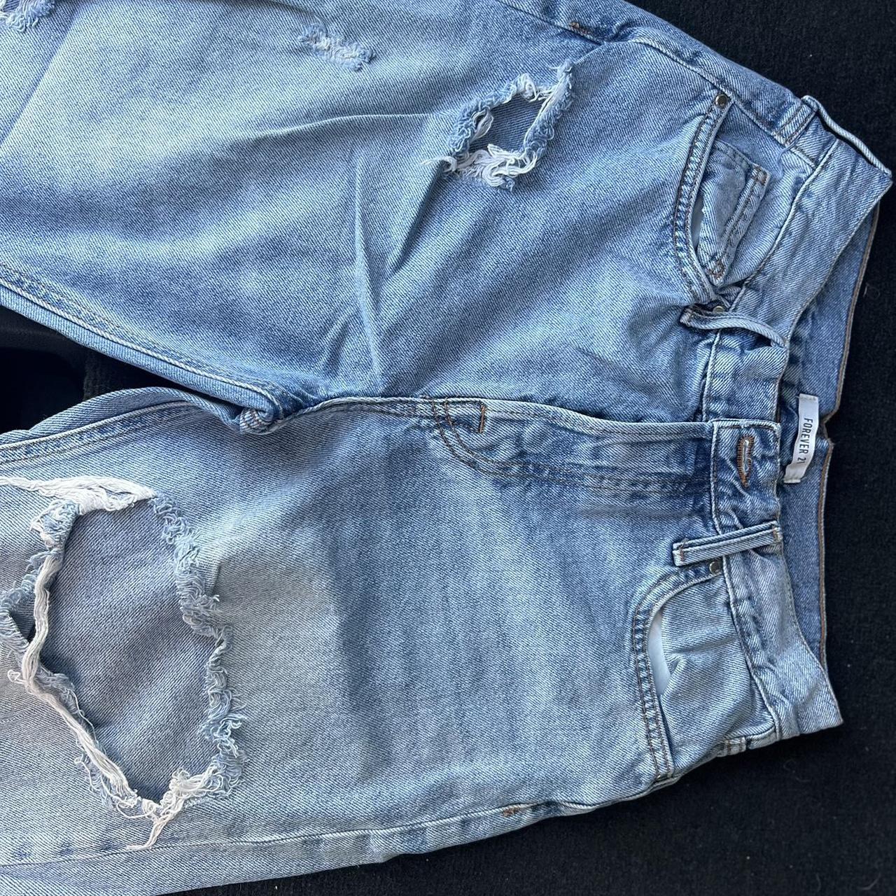 Blue ripped jeans, wide leg fit. - Depop