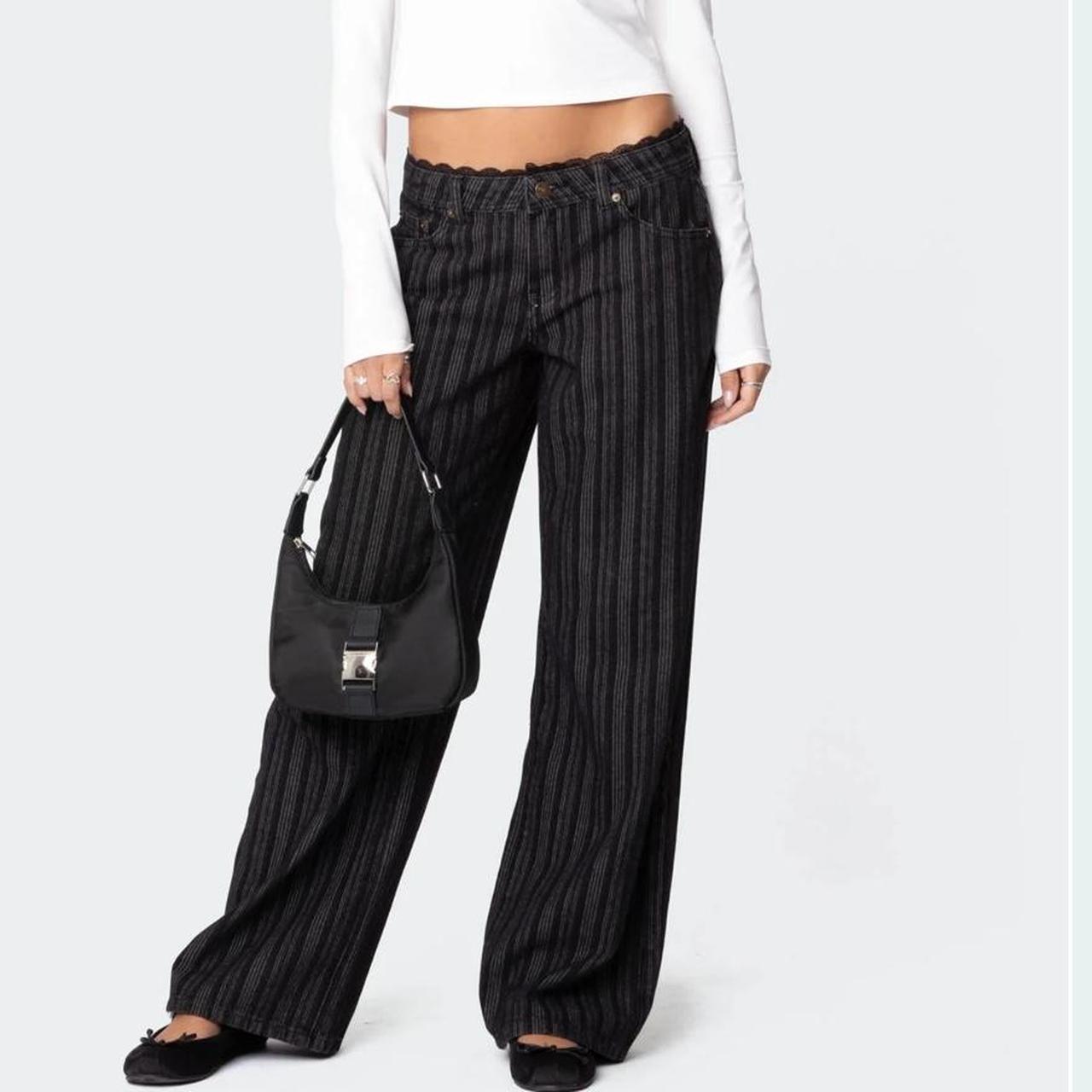 Edikted lace trim stripe low rise jeans!!! Super... - Depop