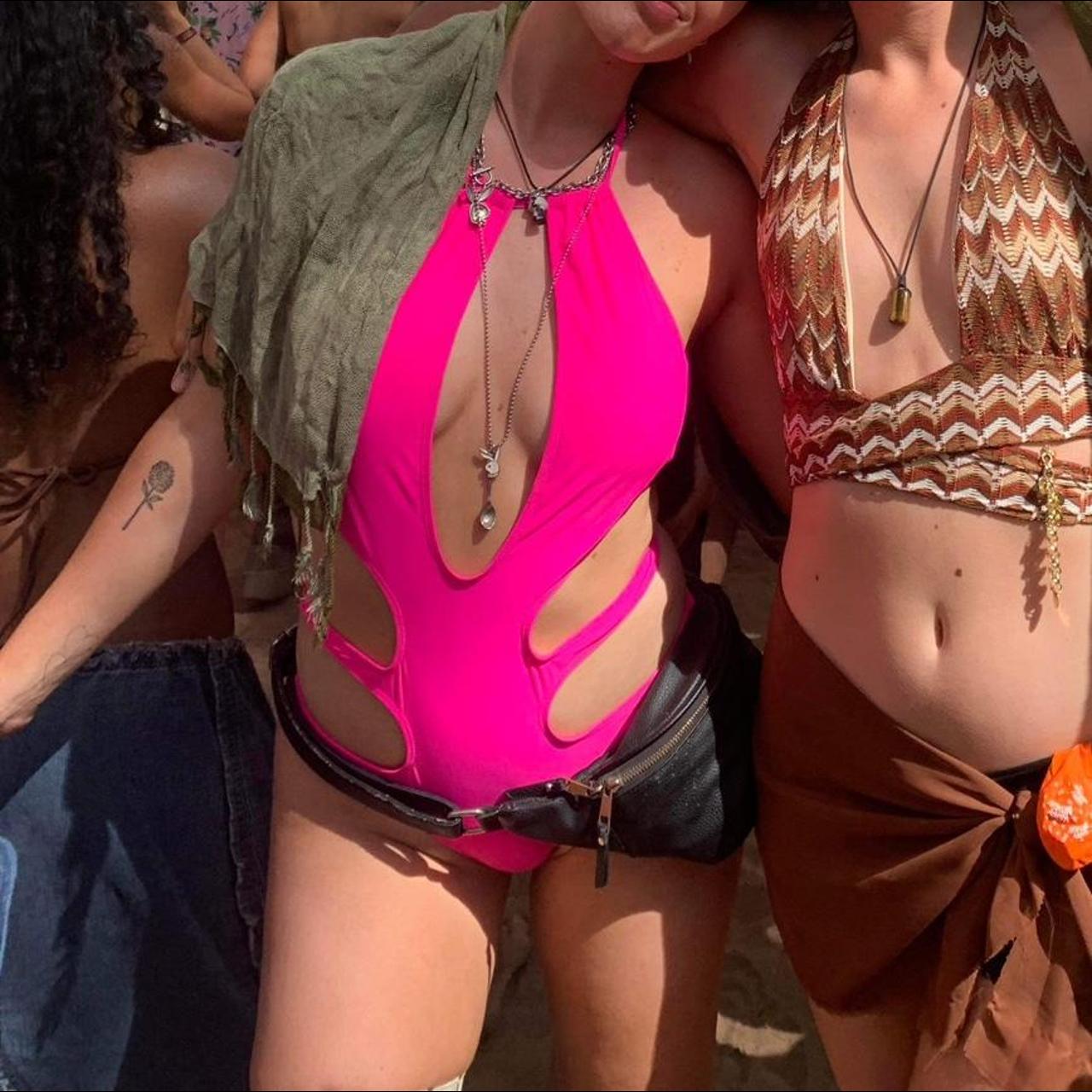 Womens Pink Bodysuit Depop