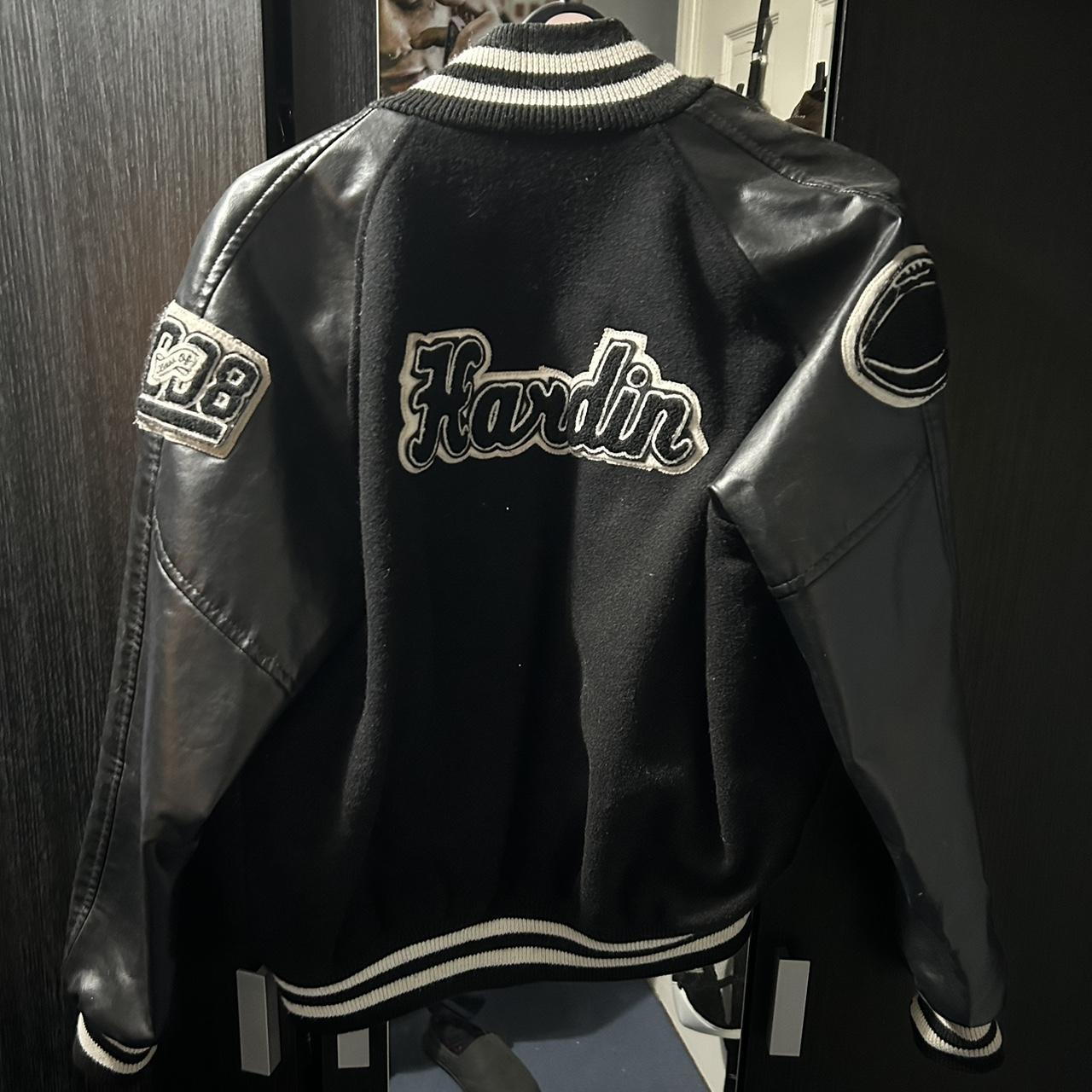 neff vintage varsity jacket Size large but fits... - Depop