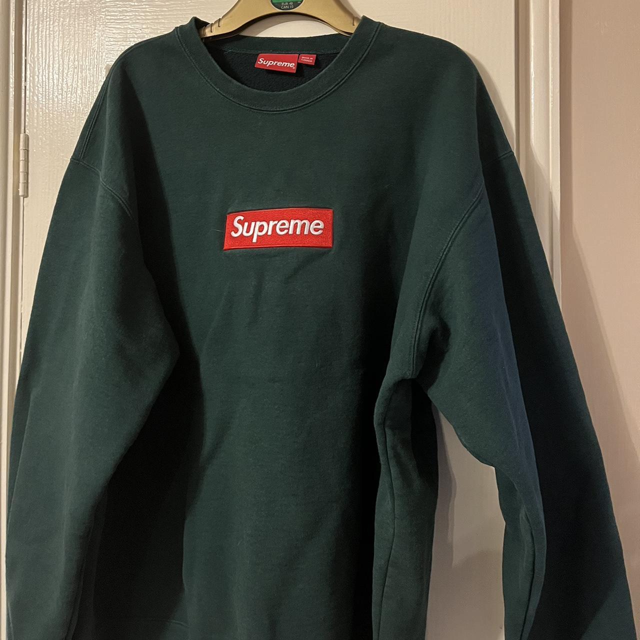 Supreme box logo dark pine green. Fw22. XXL Worn a... - Depop